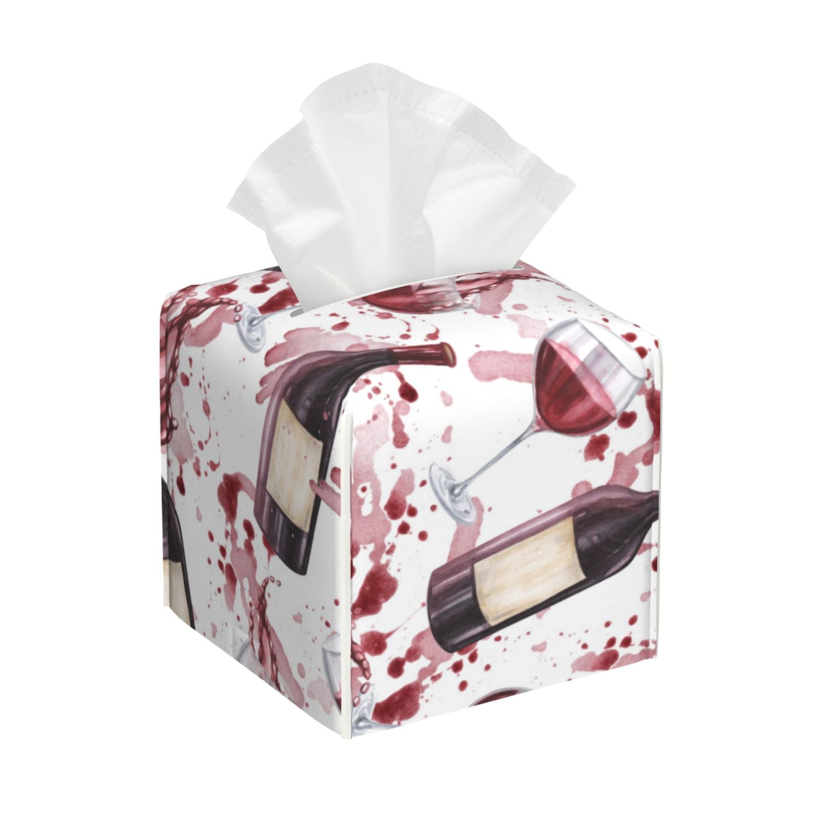 Tissue Box Cover Watercolor Wine Tissues Boxes Holder Organizer ...
