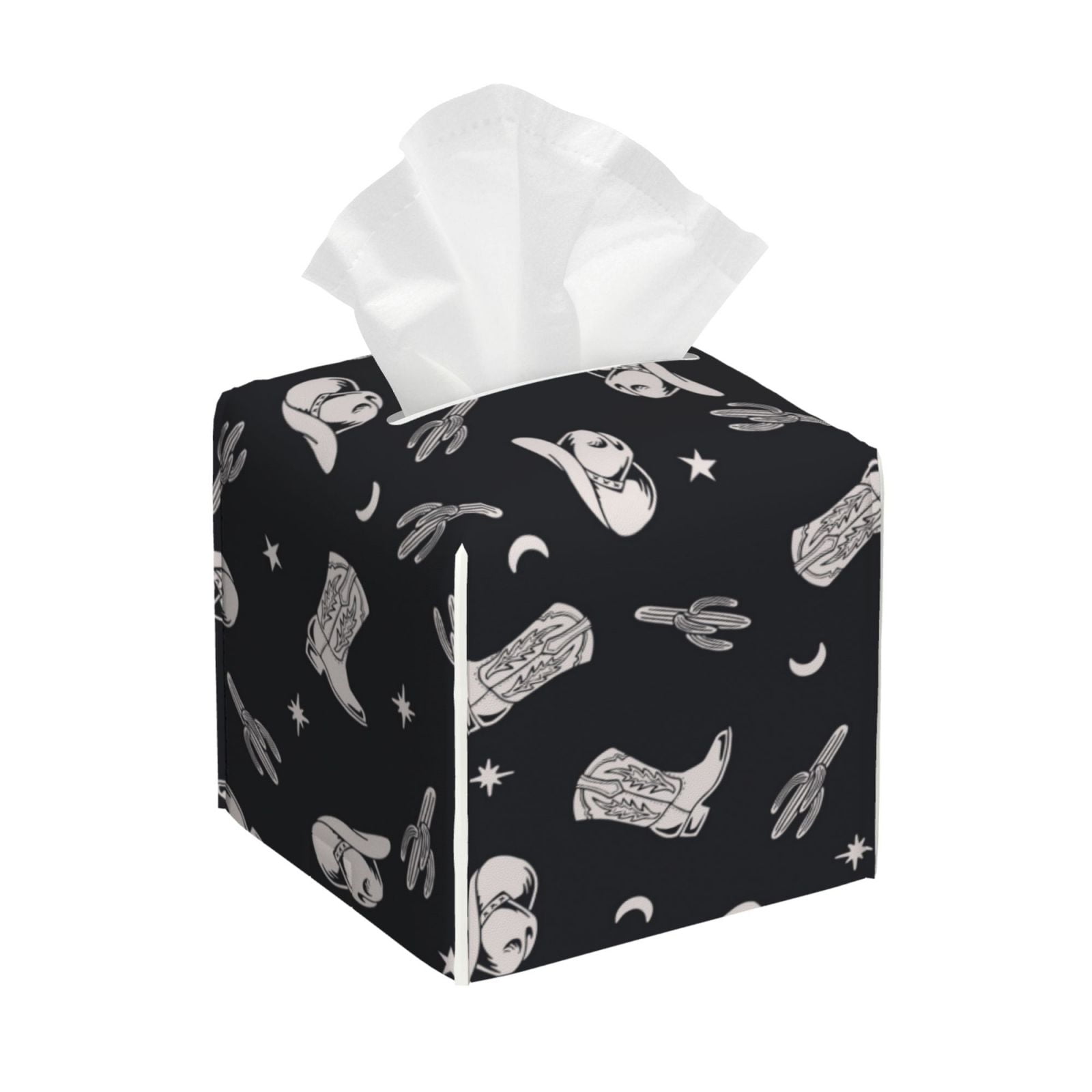 Tissue Box Cover, Western Cowboy Boho Cactus boots Leather Tissue Box ...