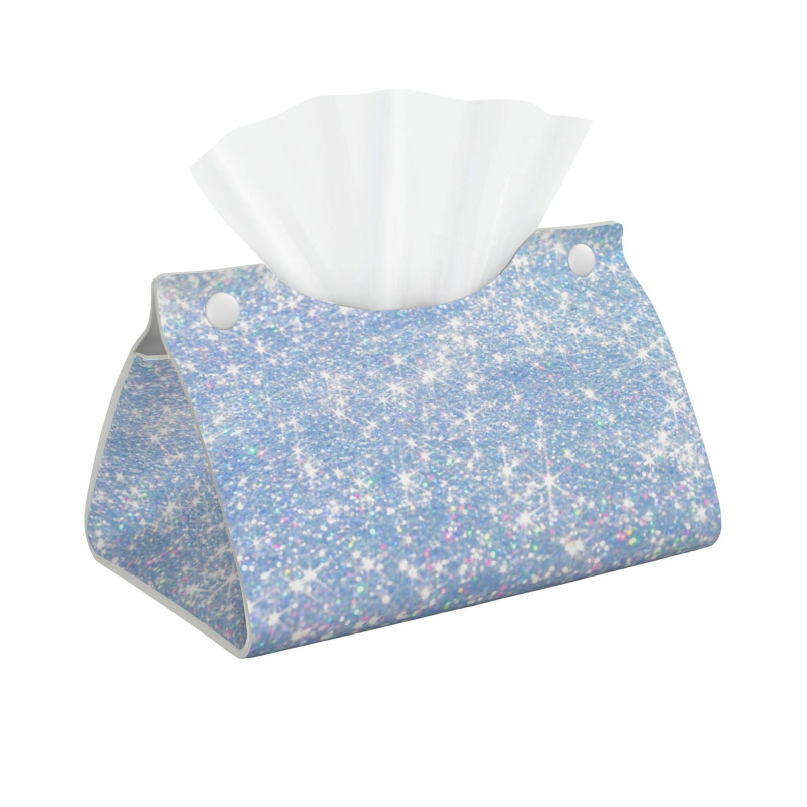 Tissue Box Cover White Bule Glitter Tissues Boxes Holder Organizer for ...