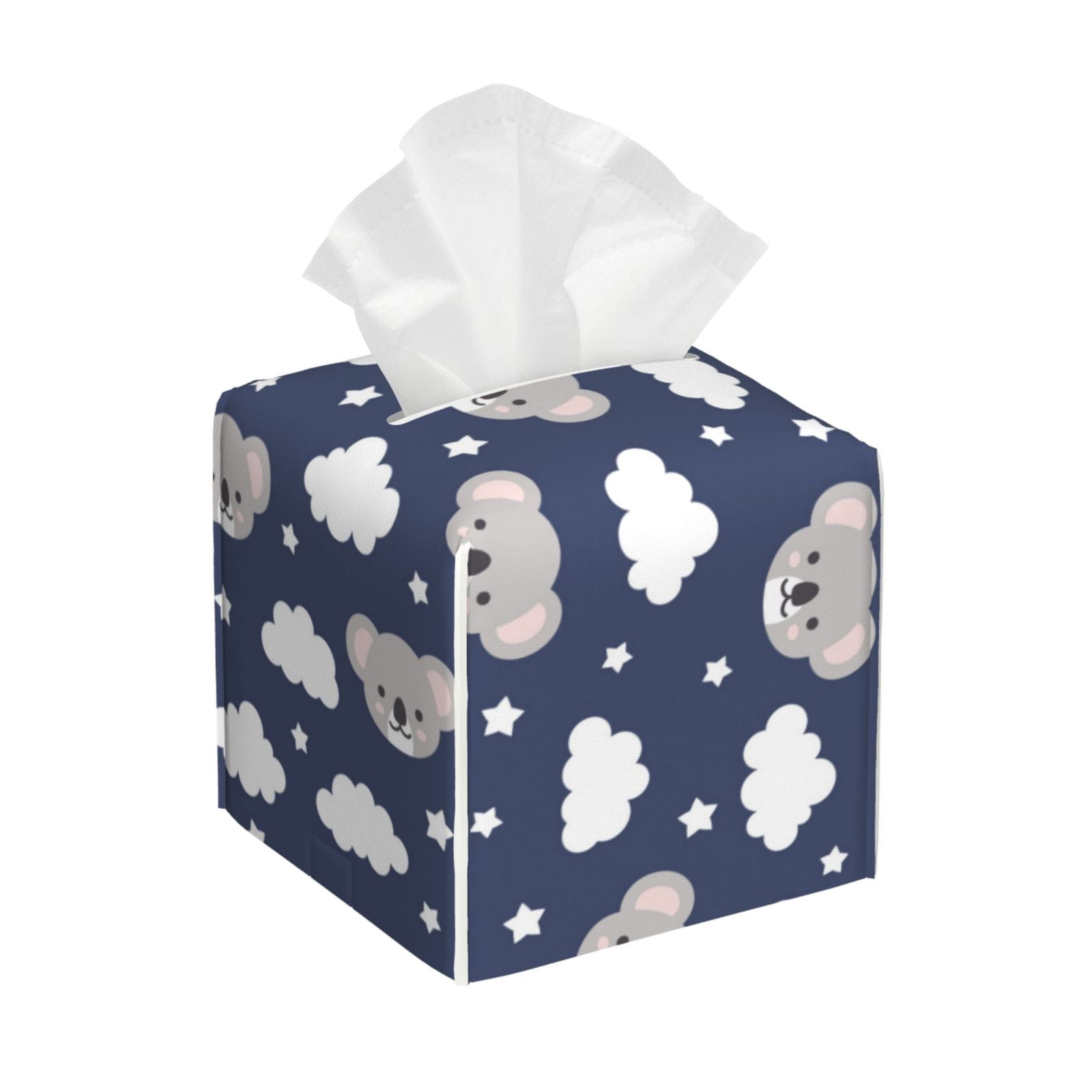 Tissue Box Cover, White Cloud Star Koala Leather Tissue Box Holder ...