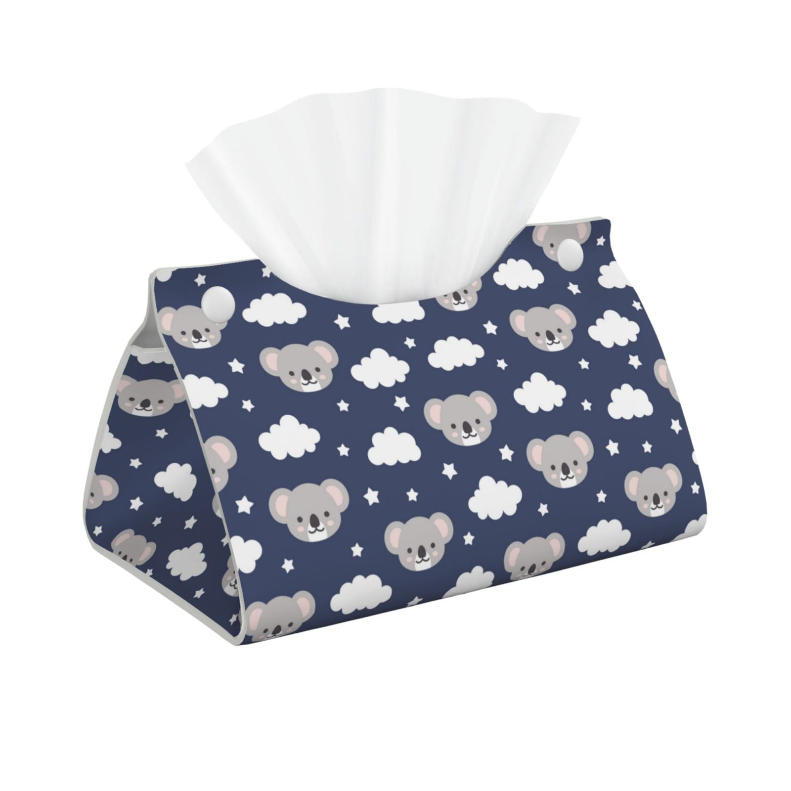 Tissue Box Cover, White Cloud Star Koala Leather Rectangular Tissue ...