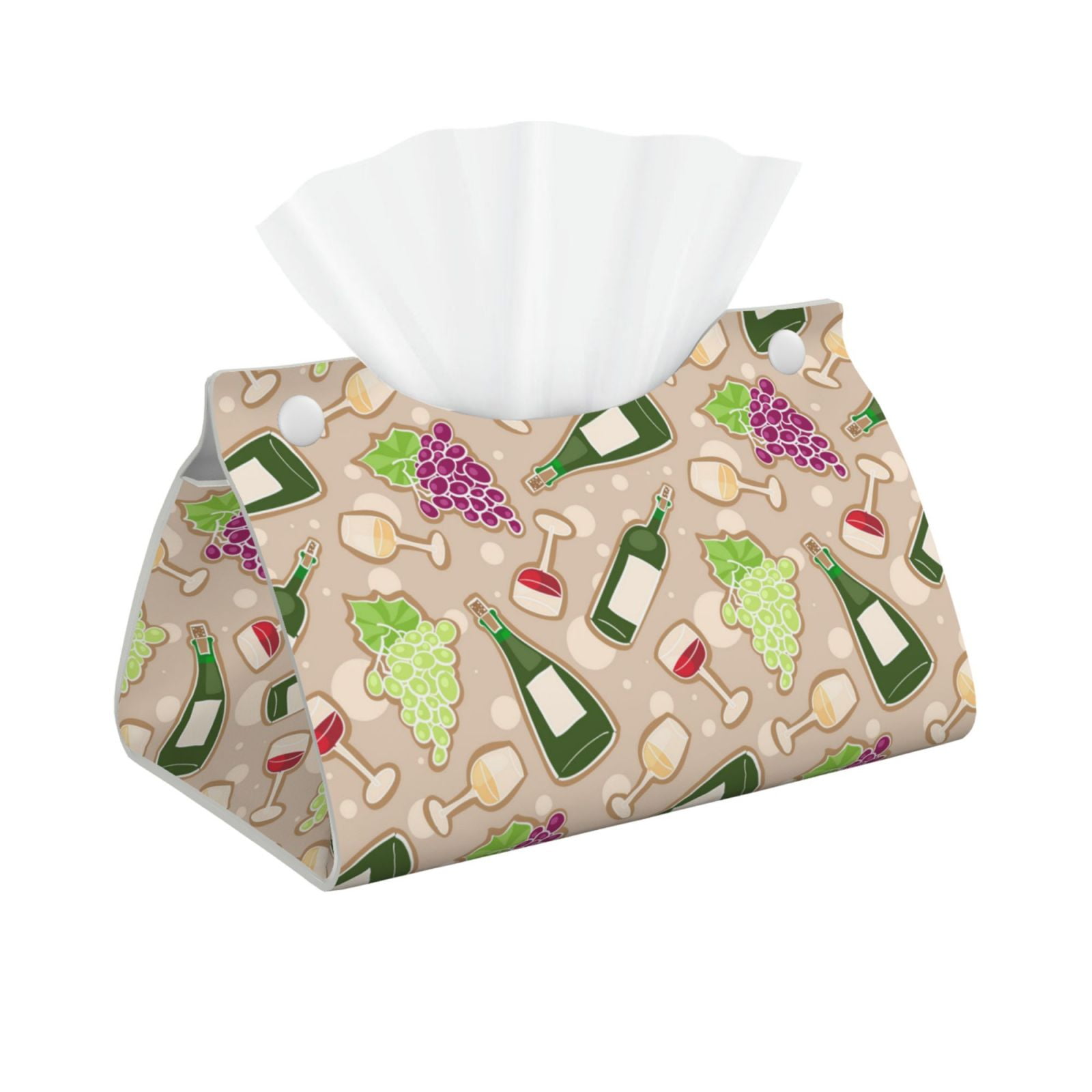 Tissue Box Cover, Wine Bottle Print No.901 Leather Rectangular Tissue ...
