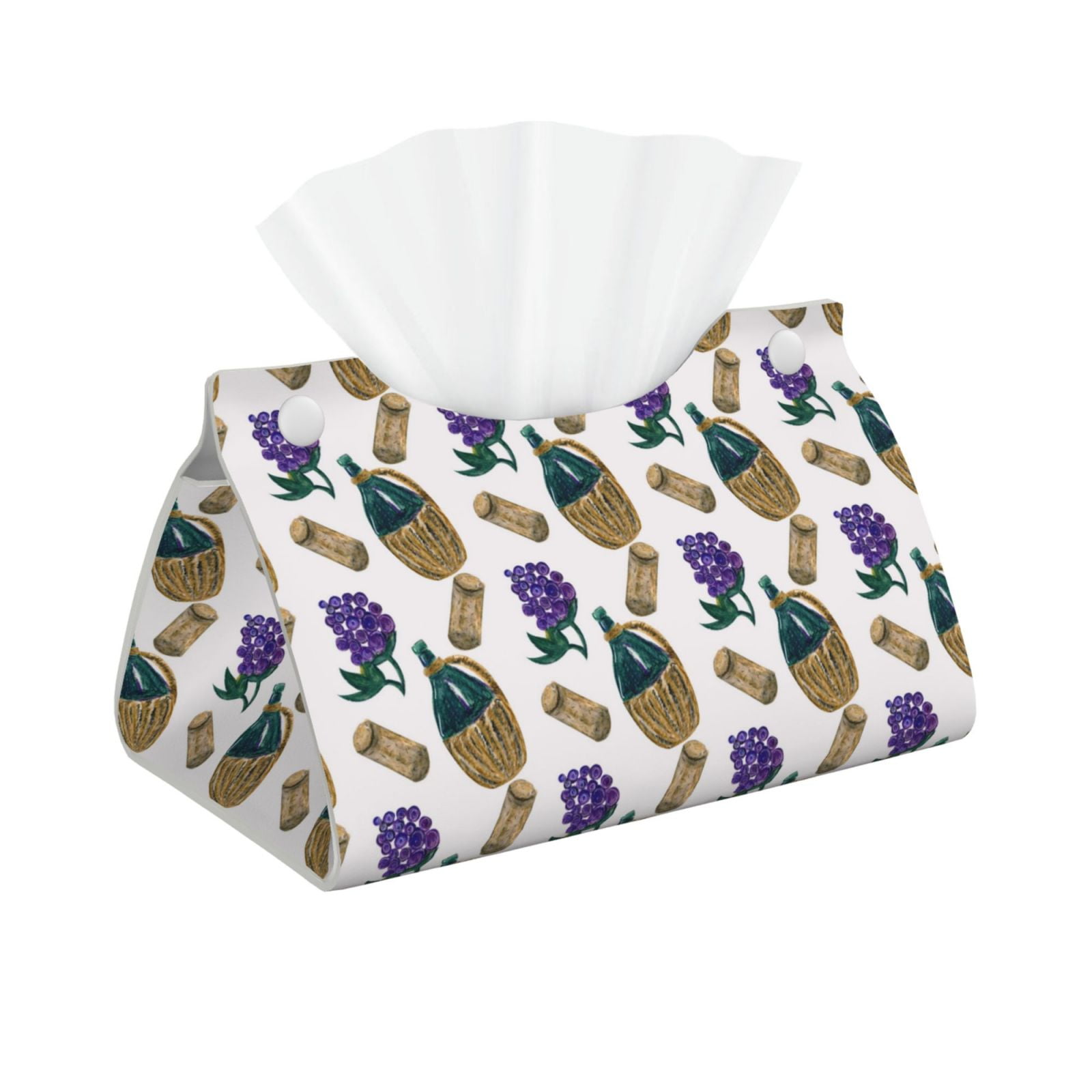 Tissue Box Cover, Wine Grape Print No.J927 Leather Rectangular Tissue ...
