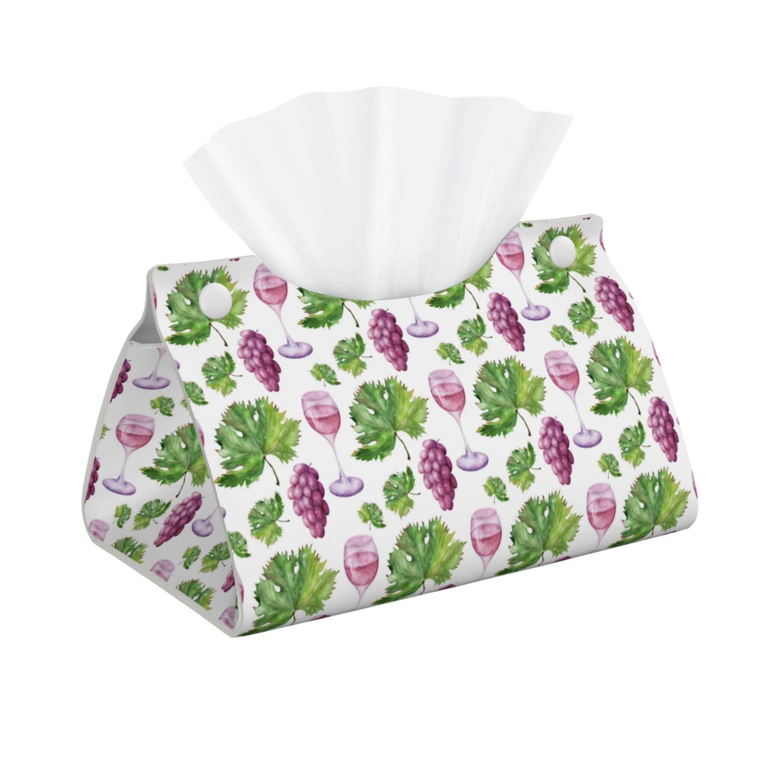 Tissue Box Cover, Wine Print No.J915 Leather Rectangular Tissue Holder ...