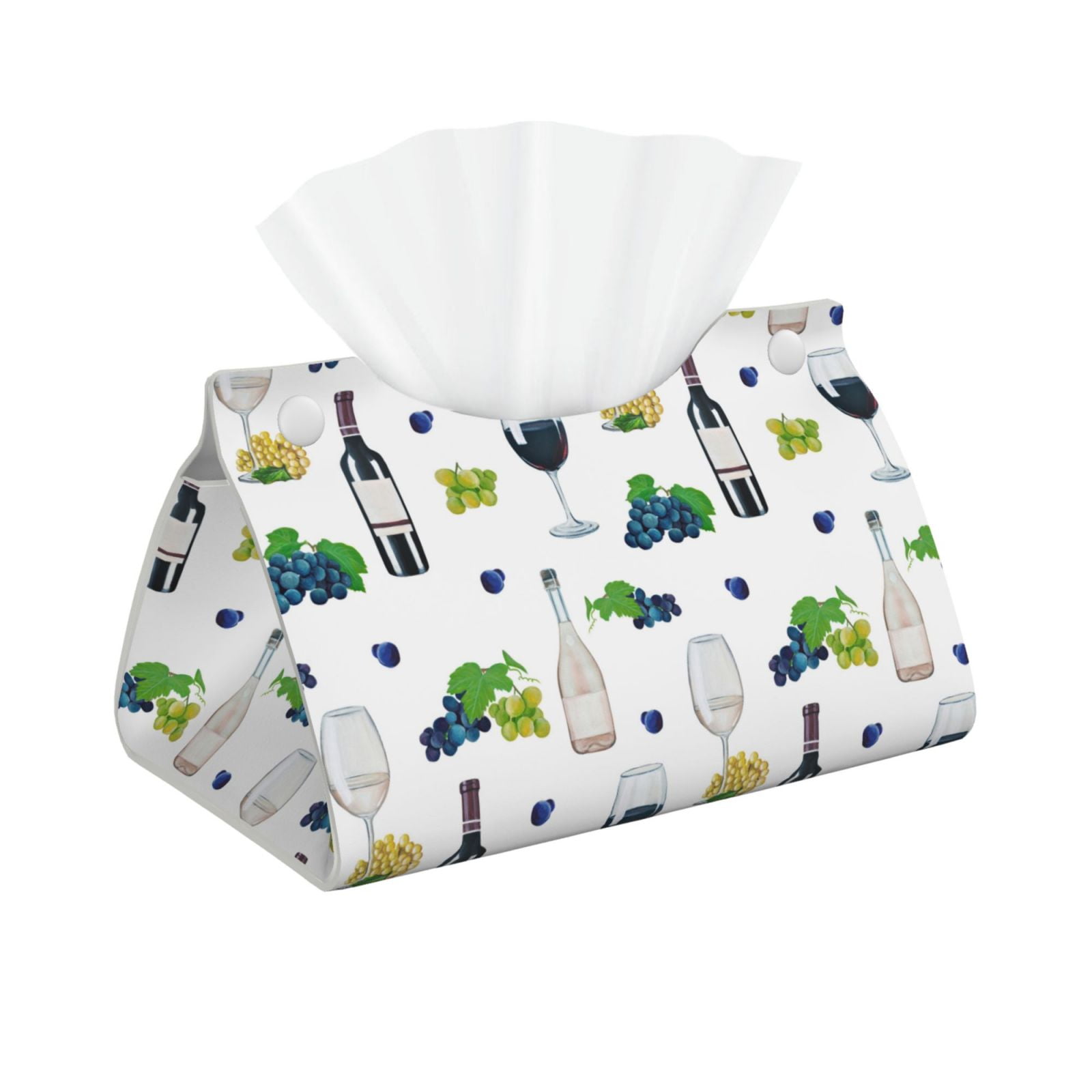Tissue Box Cover, Wine Print No.J918 Leather Rectangular Tissue Holder ...