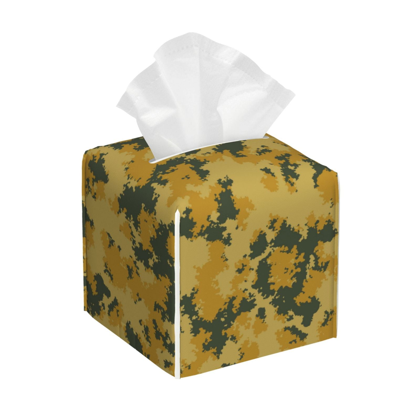 Tissue Box Cover Yellow Camouflage Tissues Boxes Holder Organizer ...