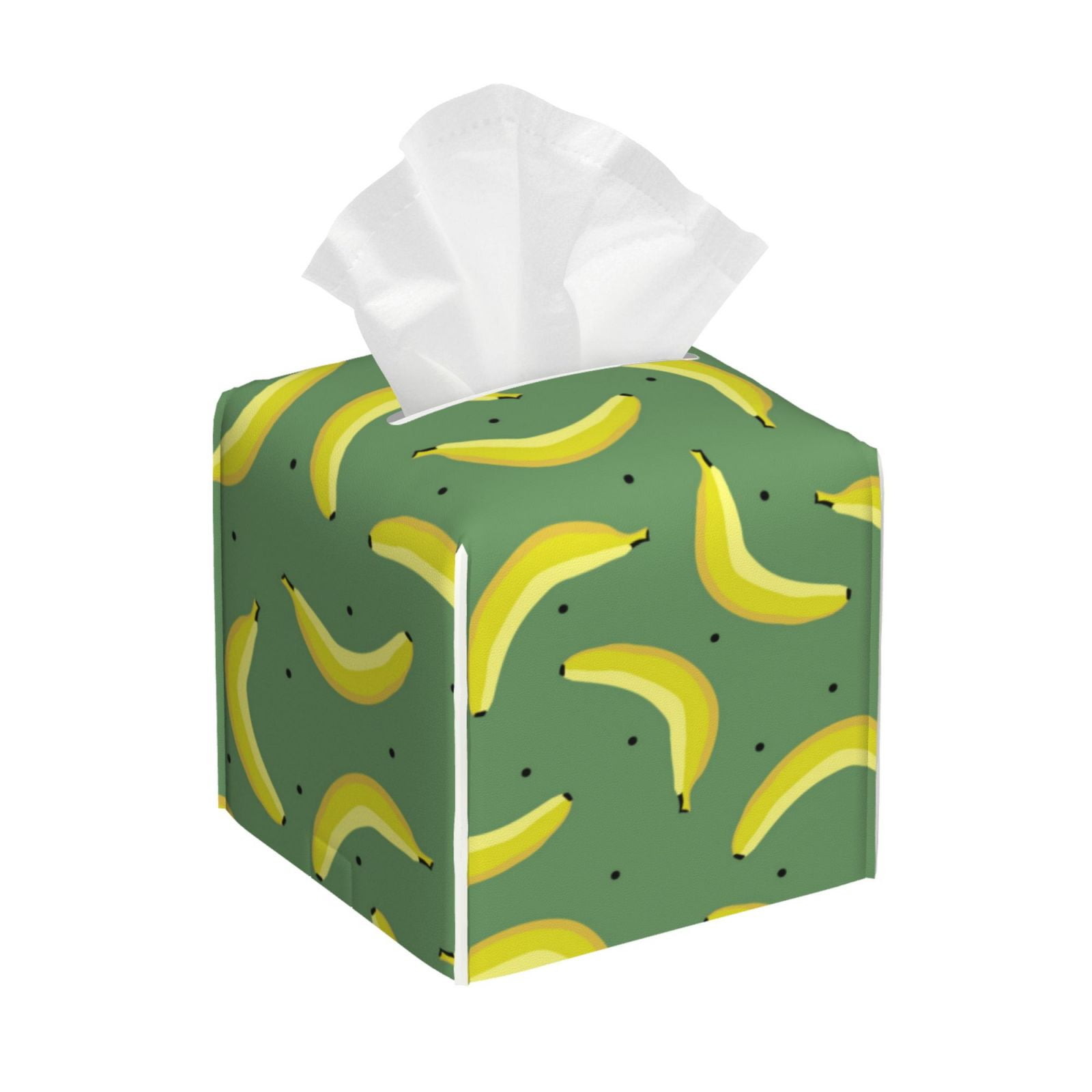 Tissue Box Cover, Yellow ripe bananas Leather Tissue Box Holder ...