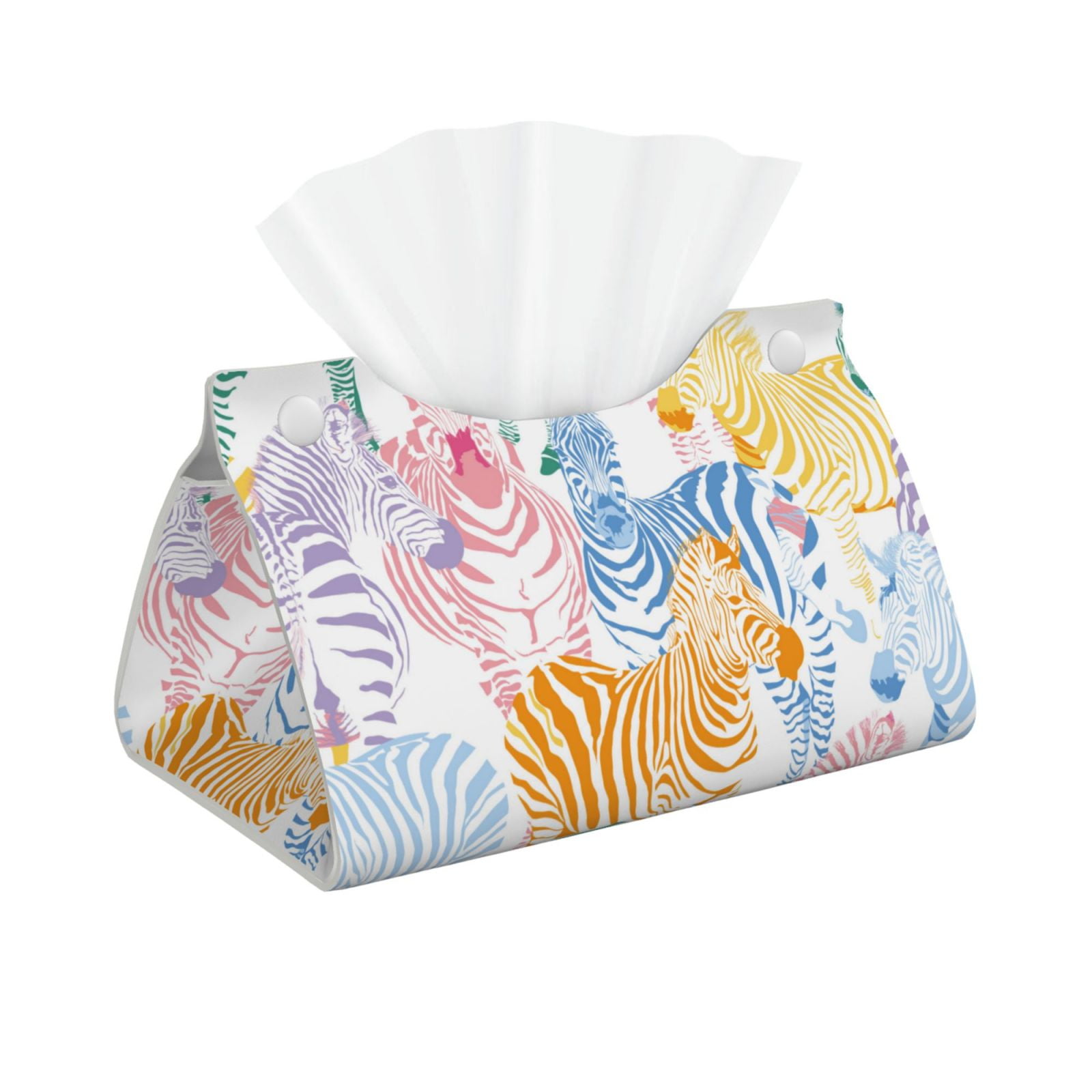 Tissue Box Cover Zebra Colourful Tissues Boxes Holder Organizer for ...