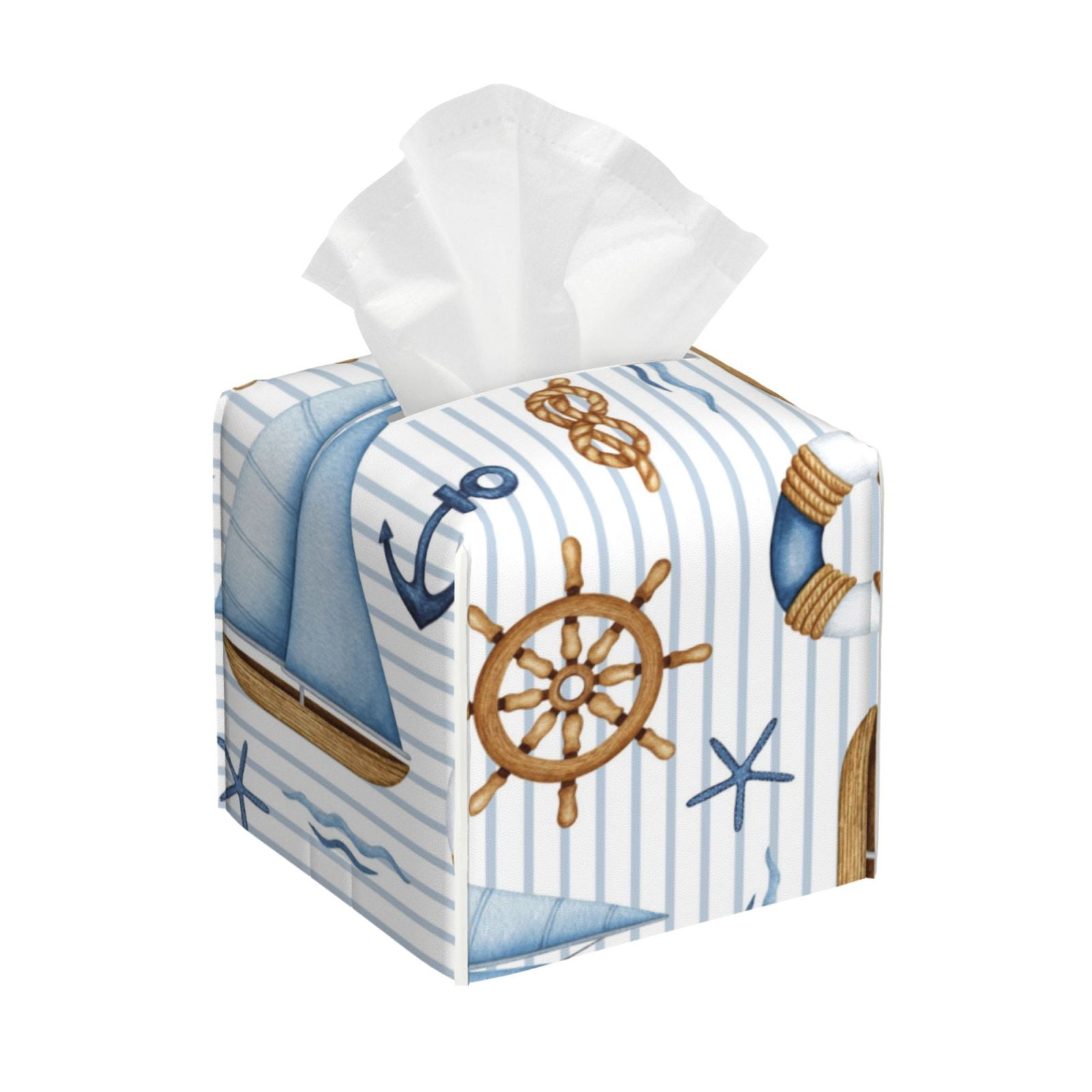 Tissue Box Cover anchor Sailboat steering wheel vintage Tissues Boxes ...