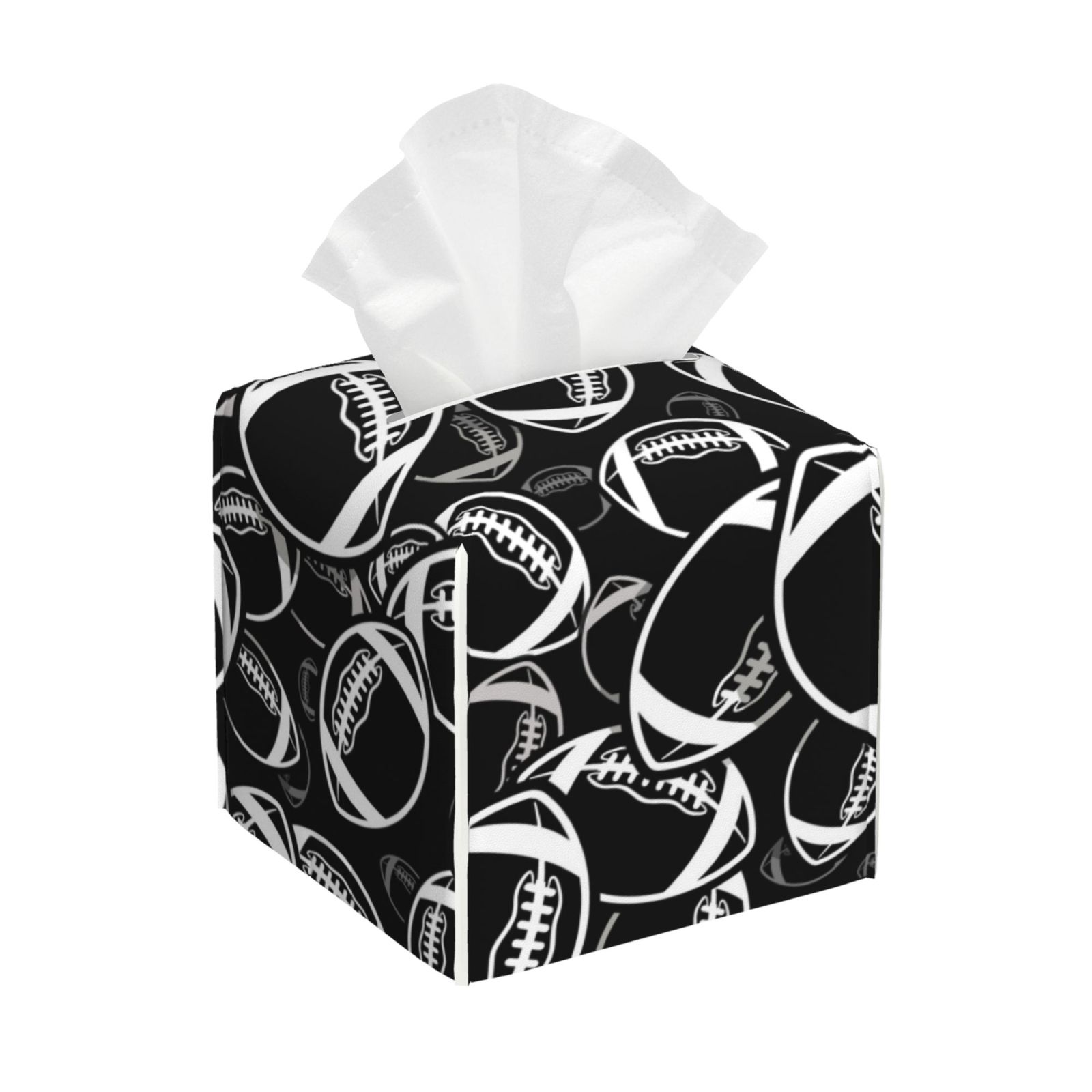 Tissue Box Cover, black American football Rugby cool Leather Tissue Box ...