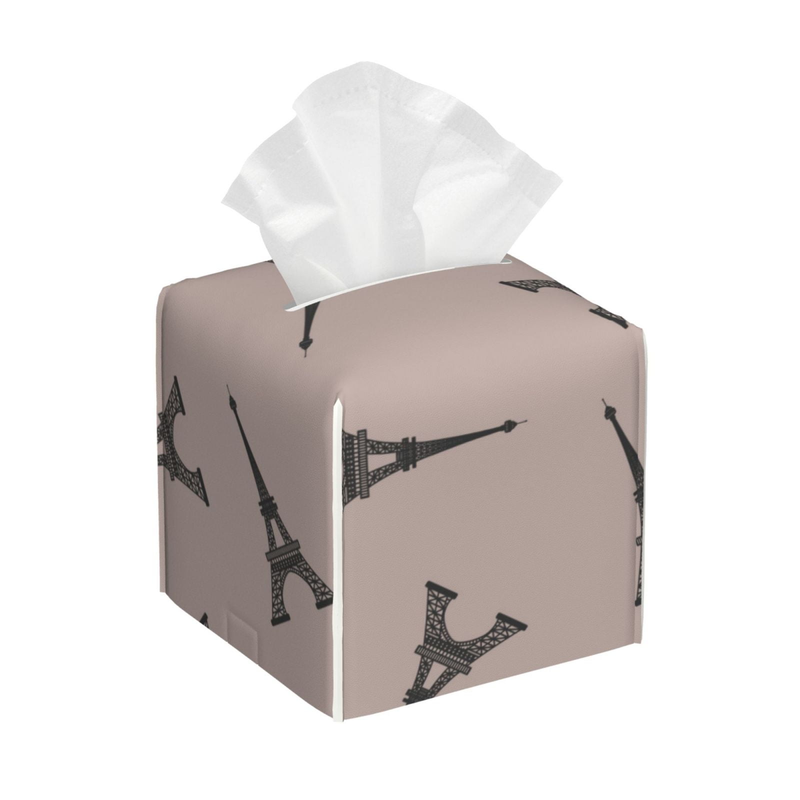 Tissue Box Cover, black Eiffel Tower Leather Tissue Box Holder - Tissue ...