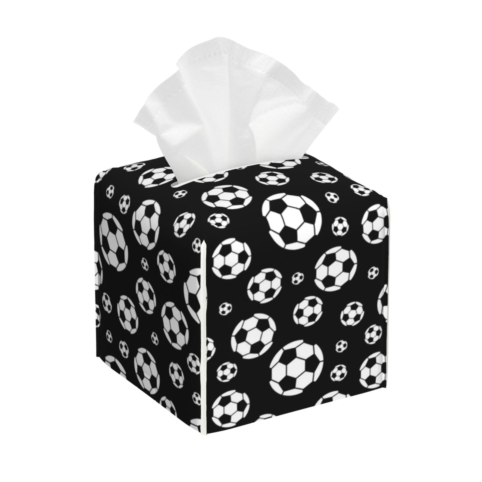 Tissue Box Cover black soccer ball Football Tissues Boxes Holder ...