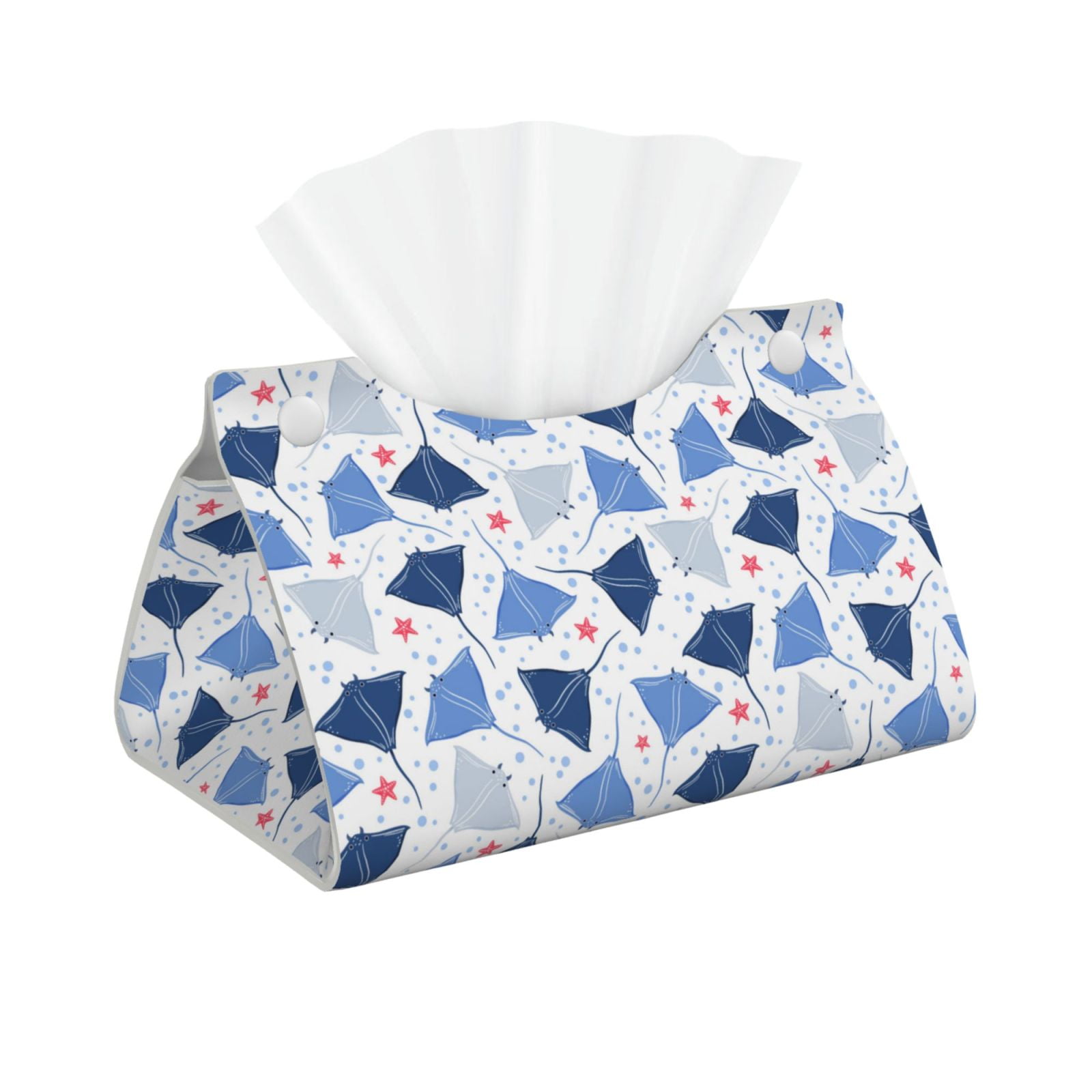 Tissue Box Cover, blue stingrays cute Dots Leather Rectangular Tissue ...