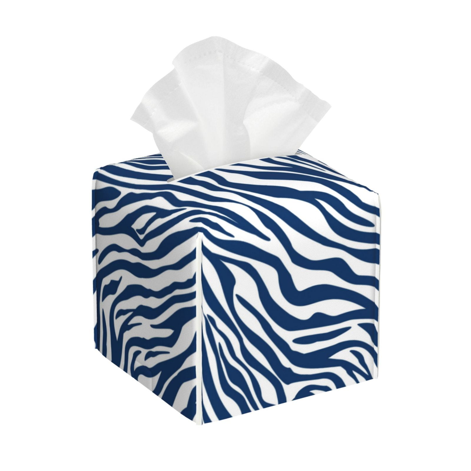 Tissue Box Cover blue white Zebra print Tissues Boxes Holder Organizer ...