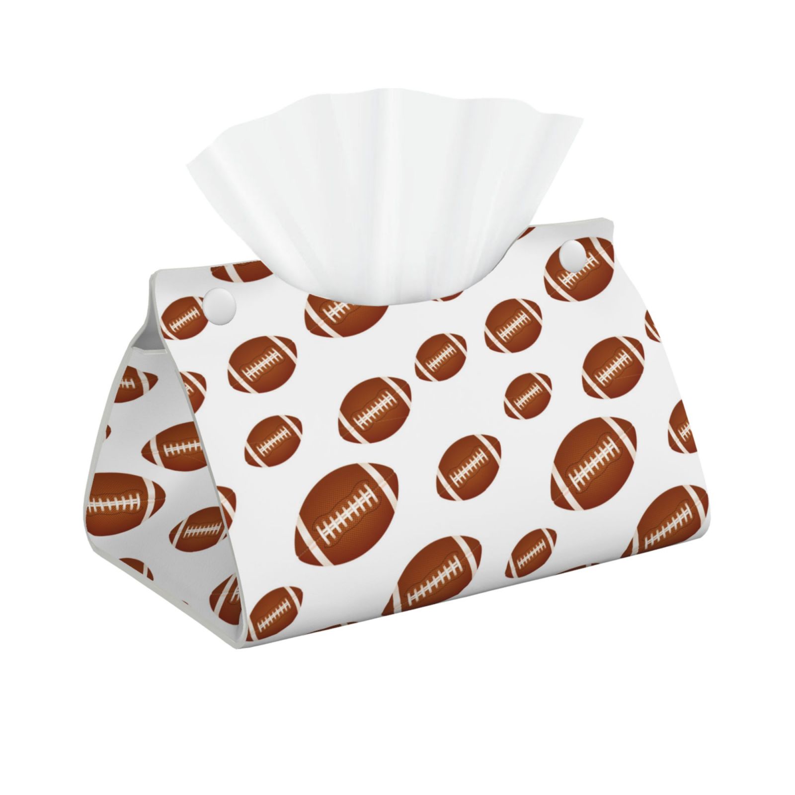Tissue Box Cover, bright brown American football Leather Rectangular ...