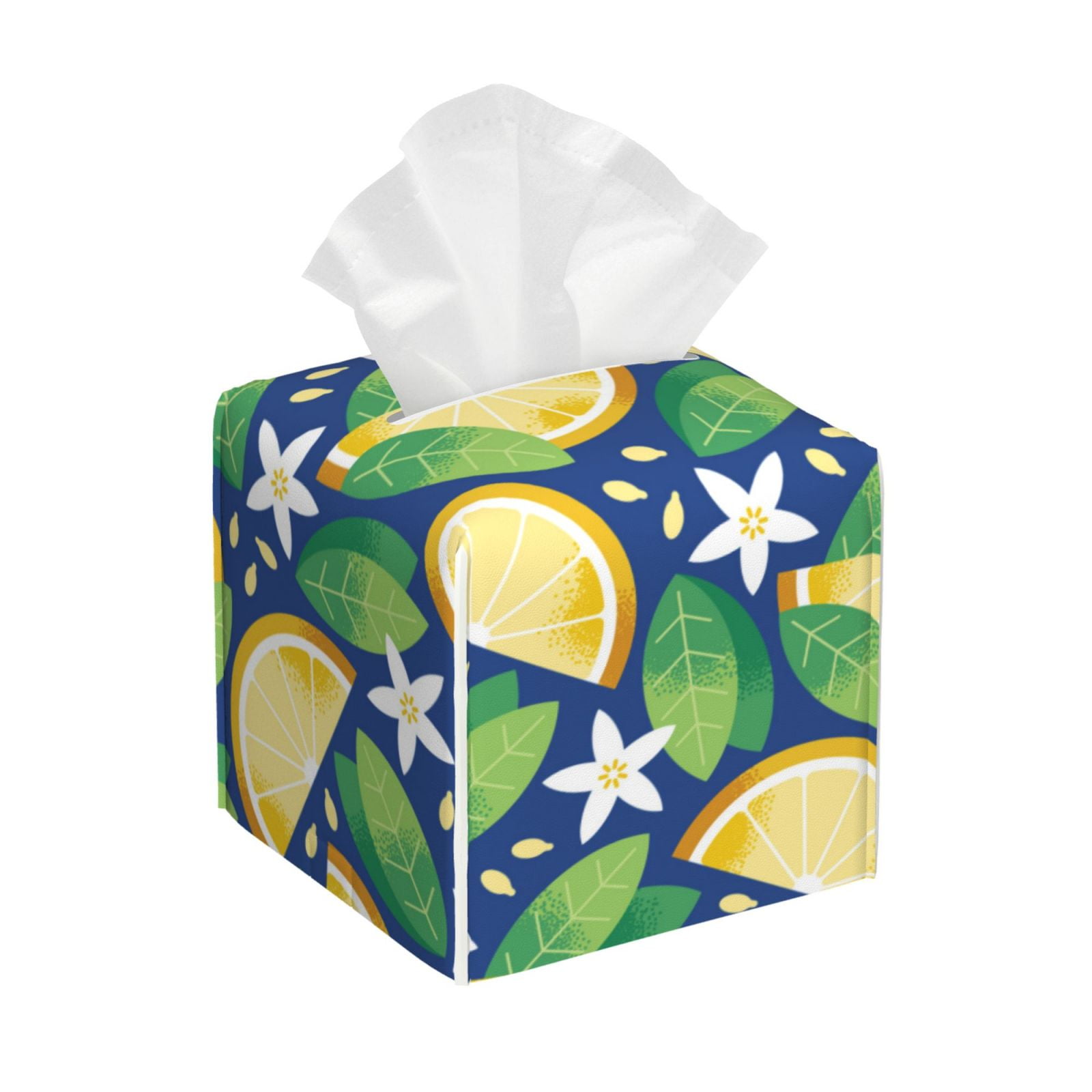 Tissue Box Cover, cartoon Lemon flower Leather Tissue Box Holder ...