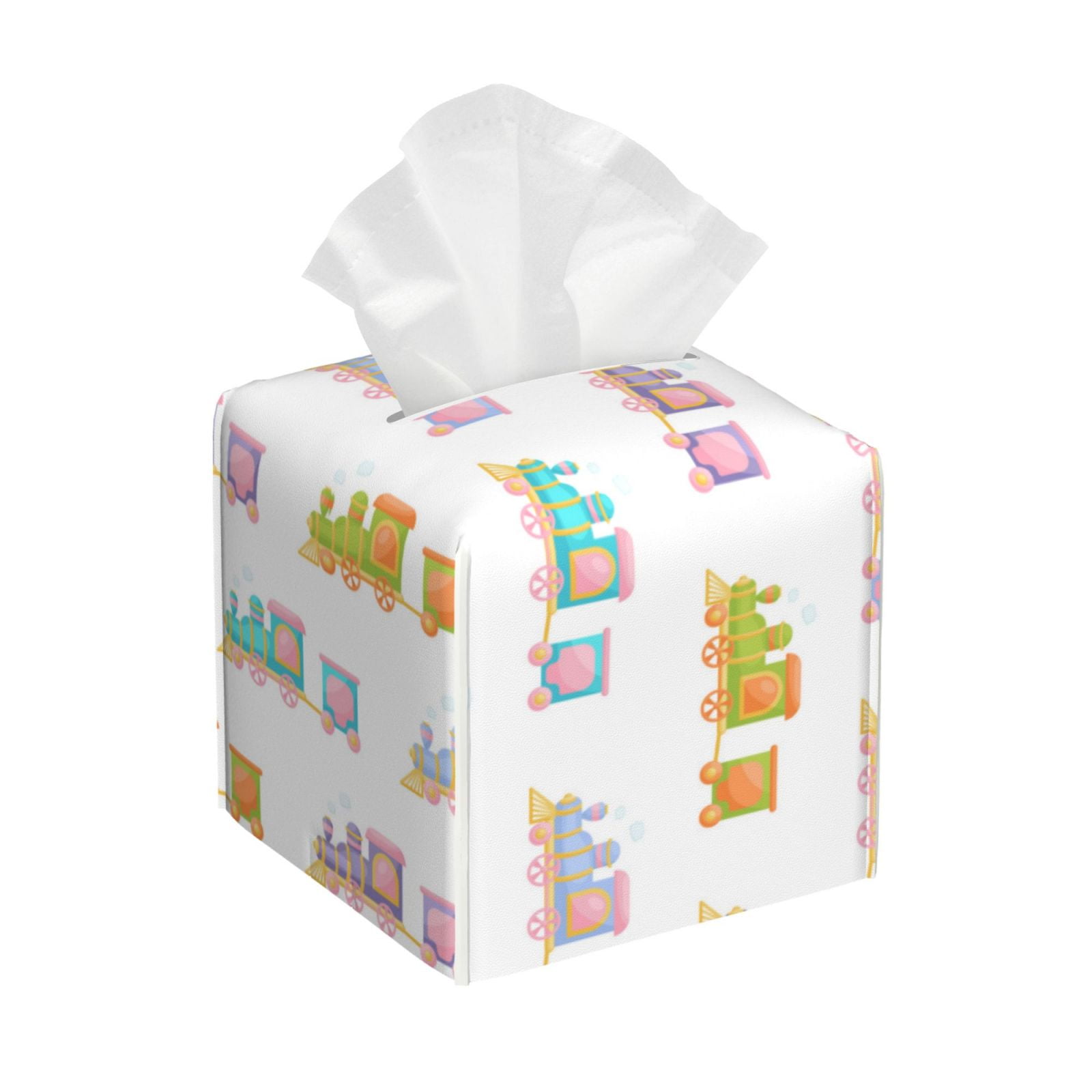 Tissue Box Cover cartoon Train Pattern Tissues Boxes Holder Organizer ...