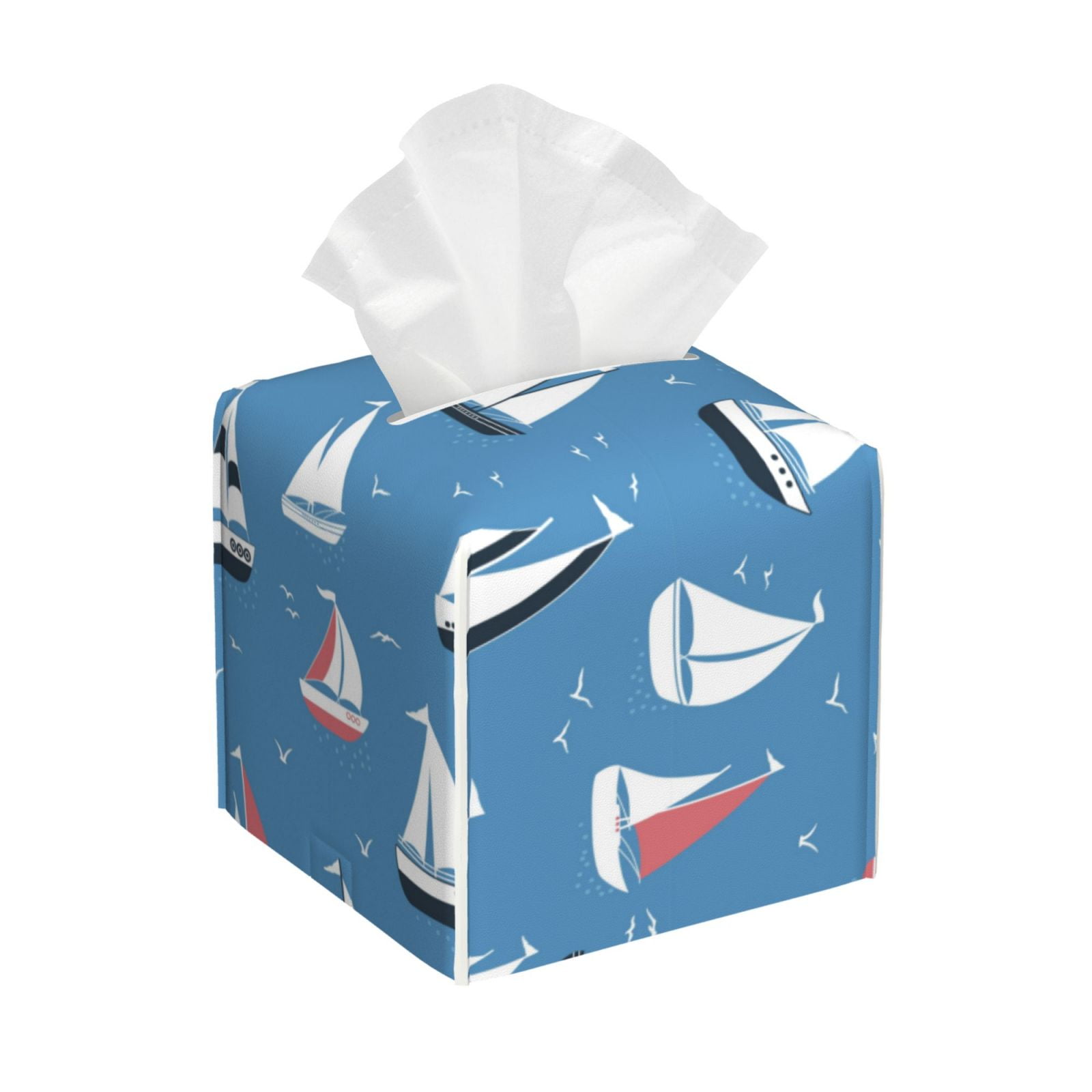 Tissue Box Cover cartoon boats birds blue Tissues Boxes Holder ...