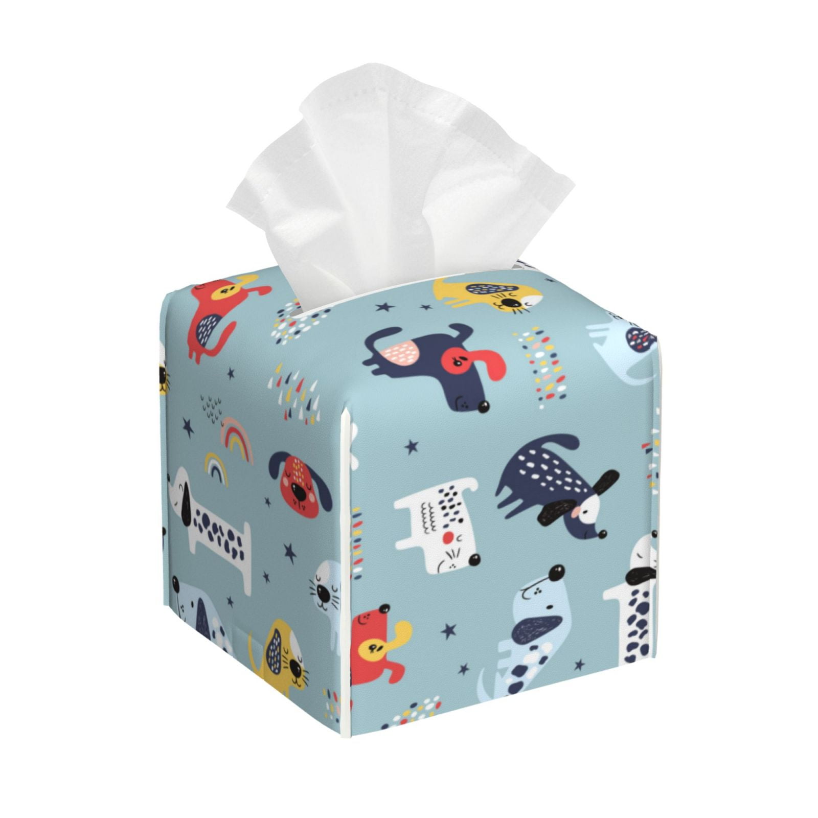 Tissue Box Cover cartoon colorful dog Tissues Boxes Holder Organizer ...