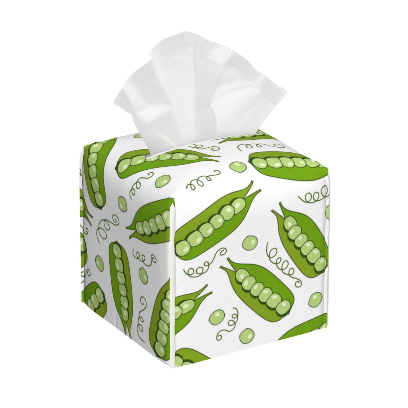 Tissue Box Cover, cartoon green Peas Leather Tissue Box Holder - Tissue ...
