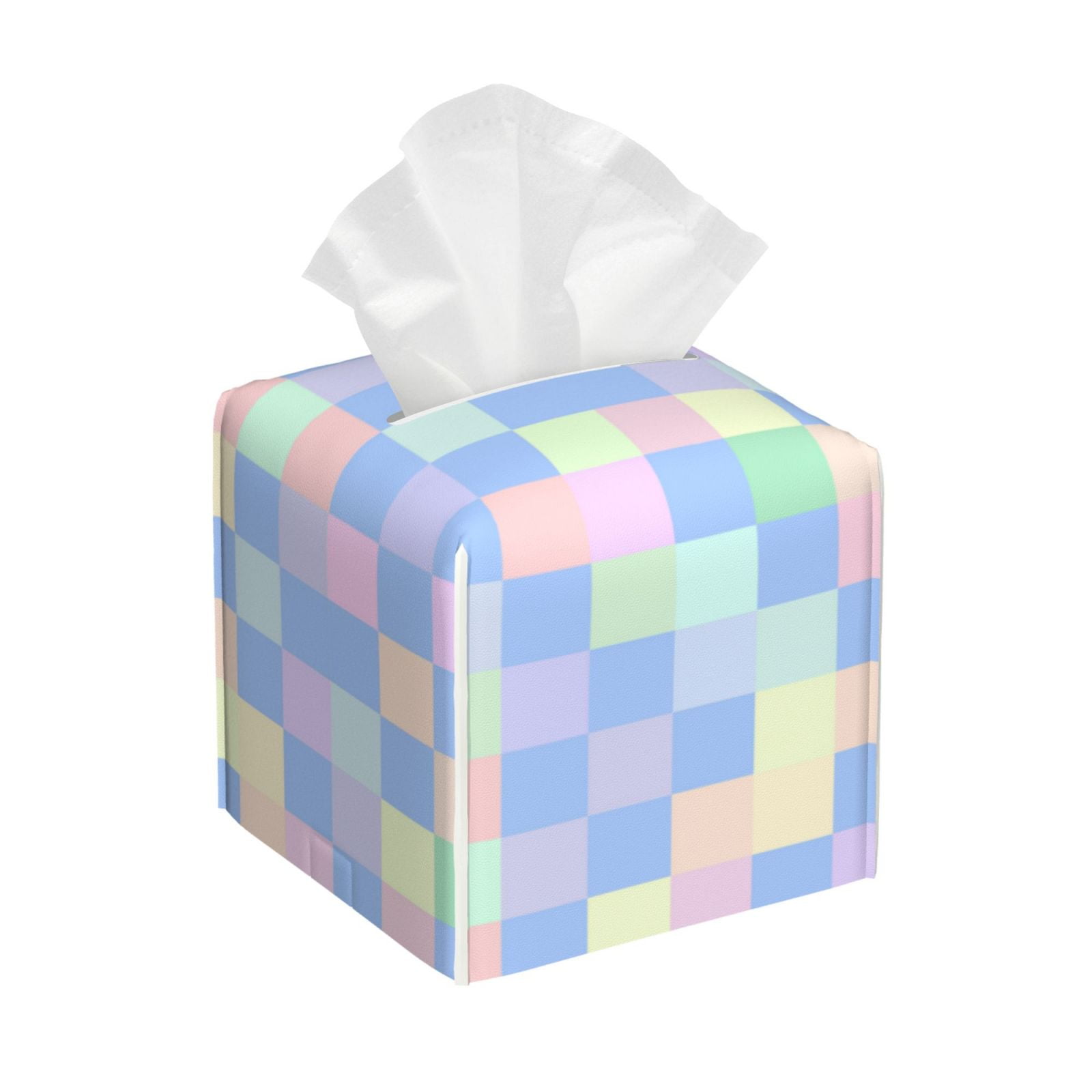 Tissue Box Cover checkered style pastel colorful Tissues Boxes Holder ...