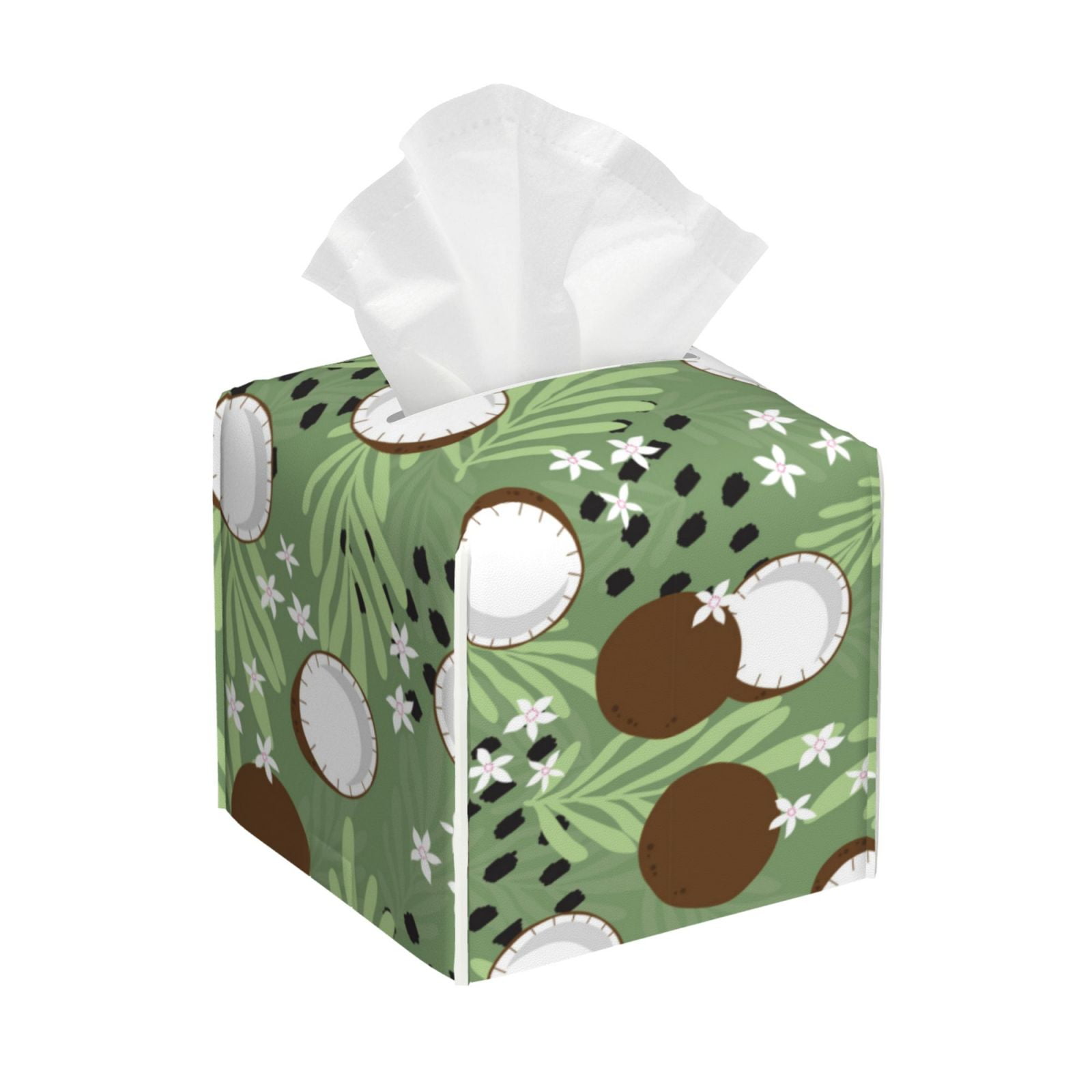 Tissue Box Cover coconut leaves Tissues Boxes Holder Organizer, Leather ...