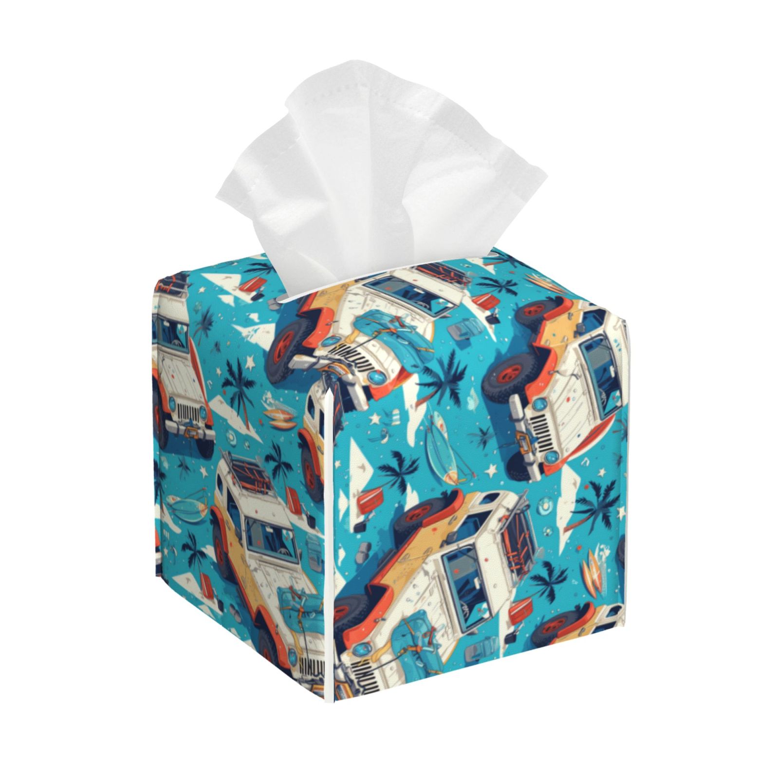 Tissue Box Cover, coconut tree travel SUV Leather Tissue Box Holder ...