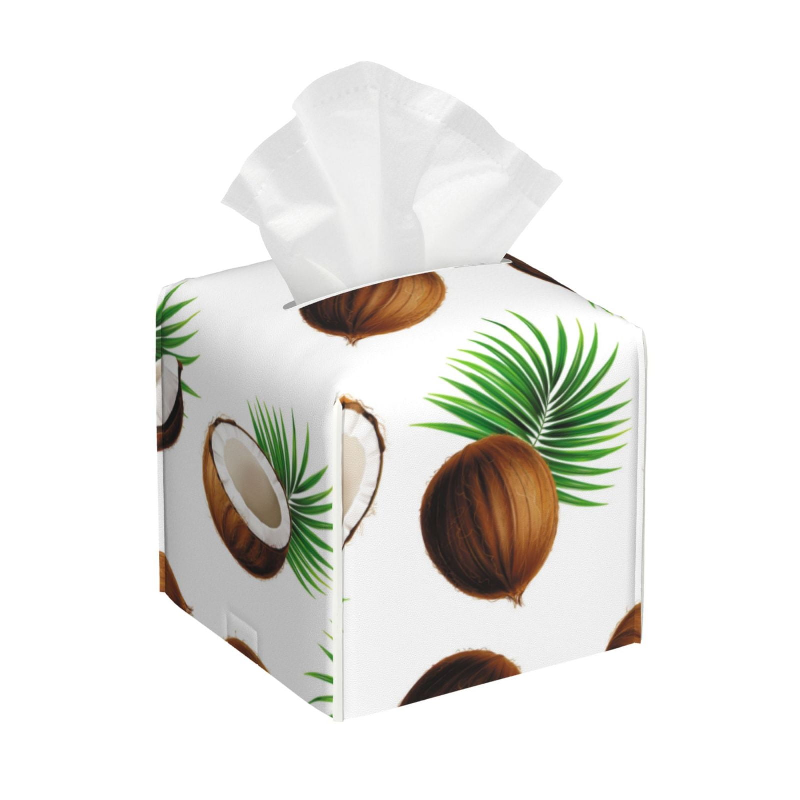 Tissue Box Cover coconuts palm leaves Tissues Boxes Holder Organizer ...