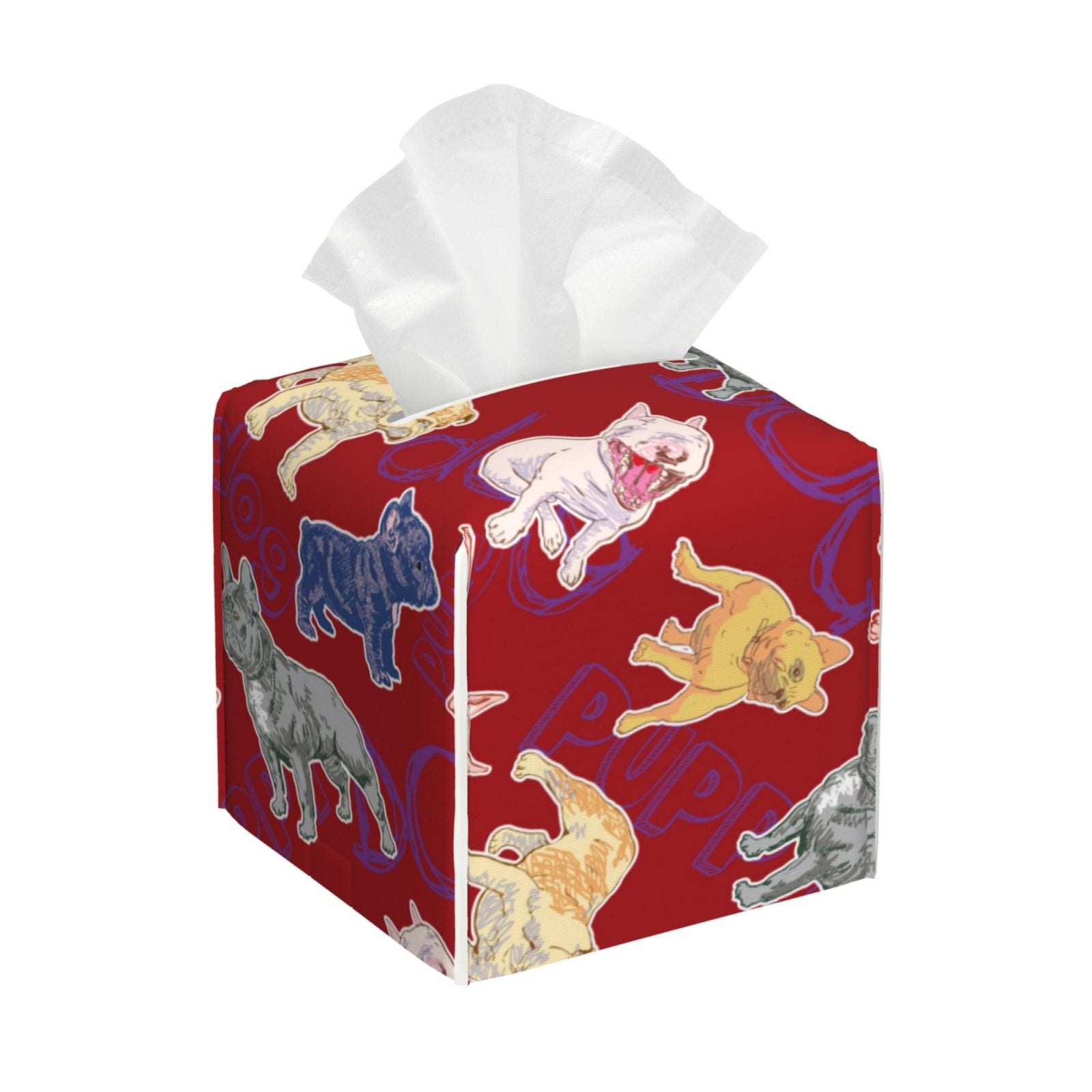 Tissue Box Cover colorful Dog print Tissues Boxes Holder Organizer ...