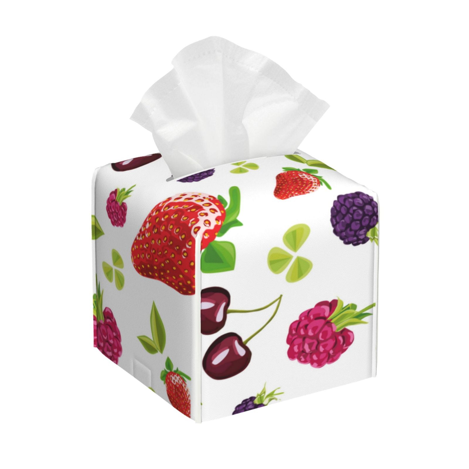 Tissue Box Cover, colorful Strawberry fruit -Modern Square Leather ...