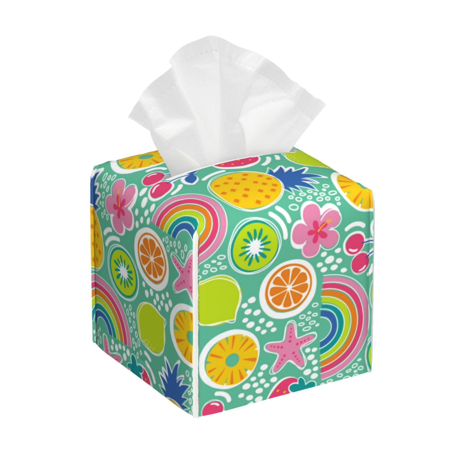 Tissue Box Cover colorful fruit rainbow Tissues Boxes Holder Organizer ...
