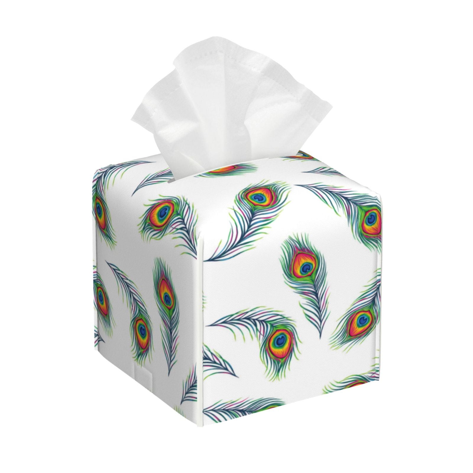 Tissue Box Cover, colorful grass Leather Tissue Box Holder - Tissue ...
