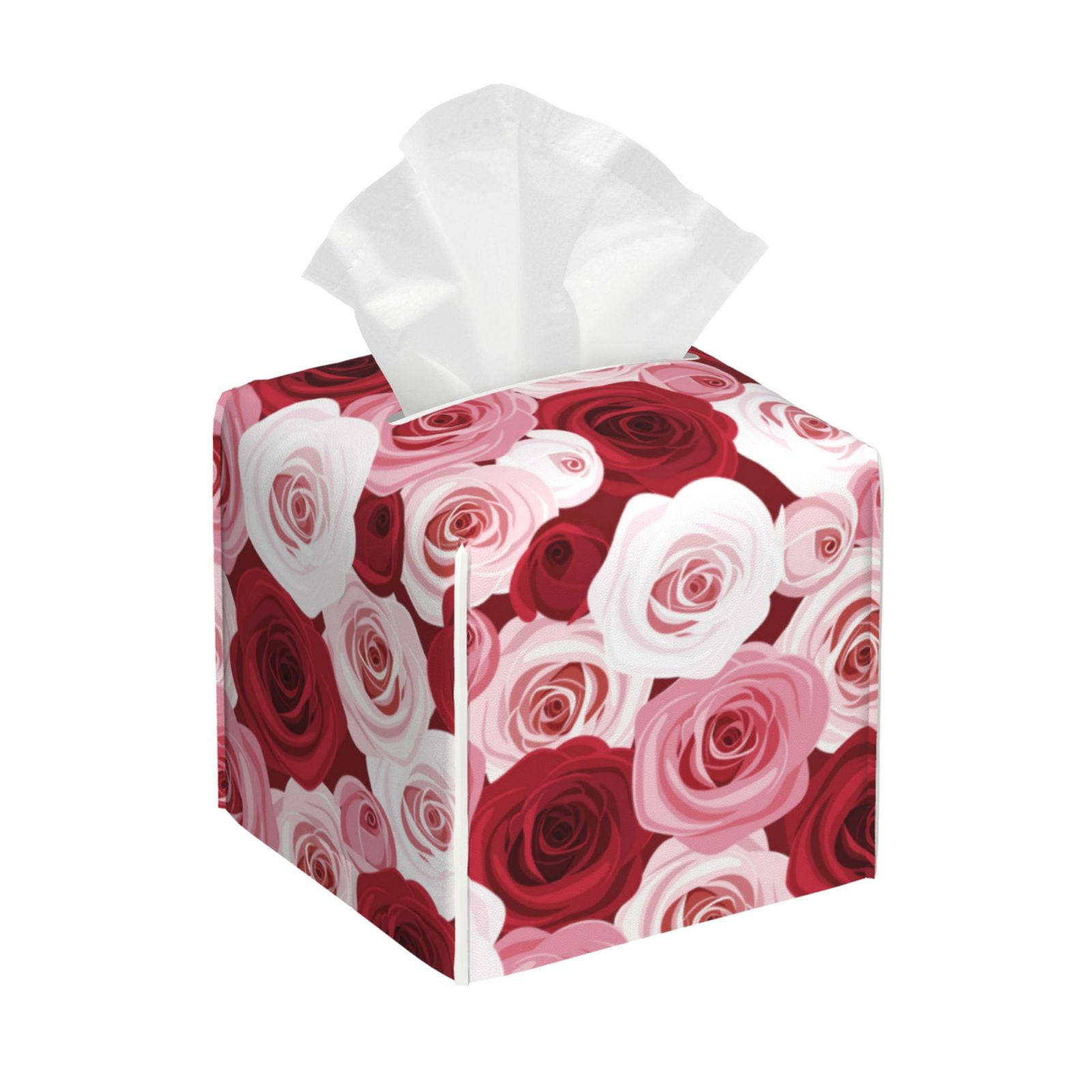 Tissue Box Cover colorful roses pink Tissues Boxes Holder Organizer ...