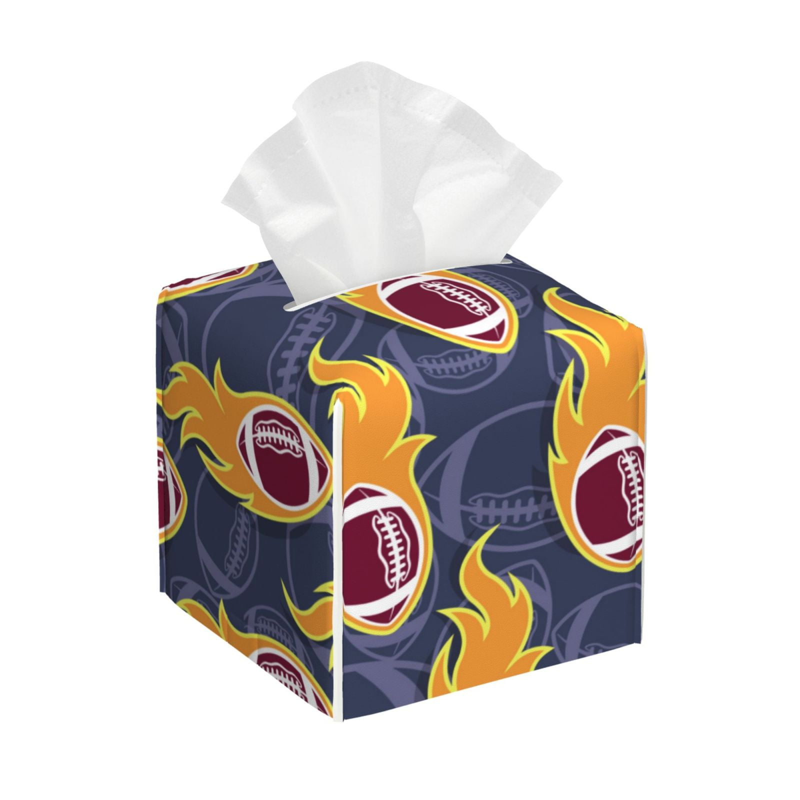 Tissue Box Cover, cool American football navyblue Leather Tissue Box ...