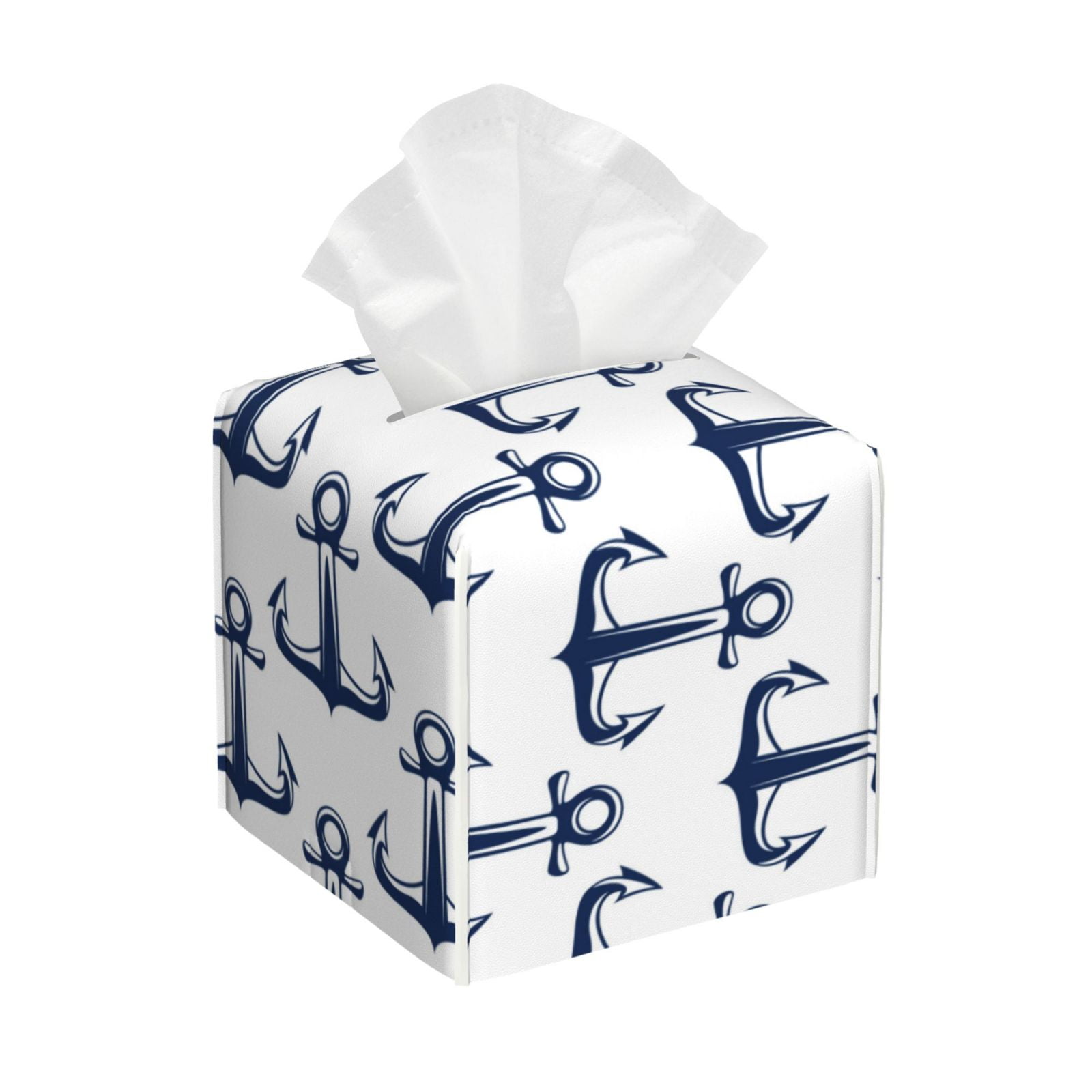 Tissue Box Cover cool Blue anchors white Tissues Boxes Holder Organizer ...
