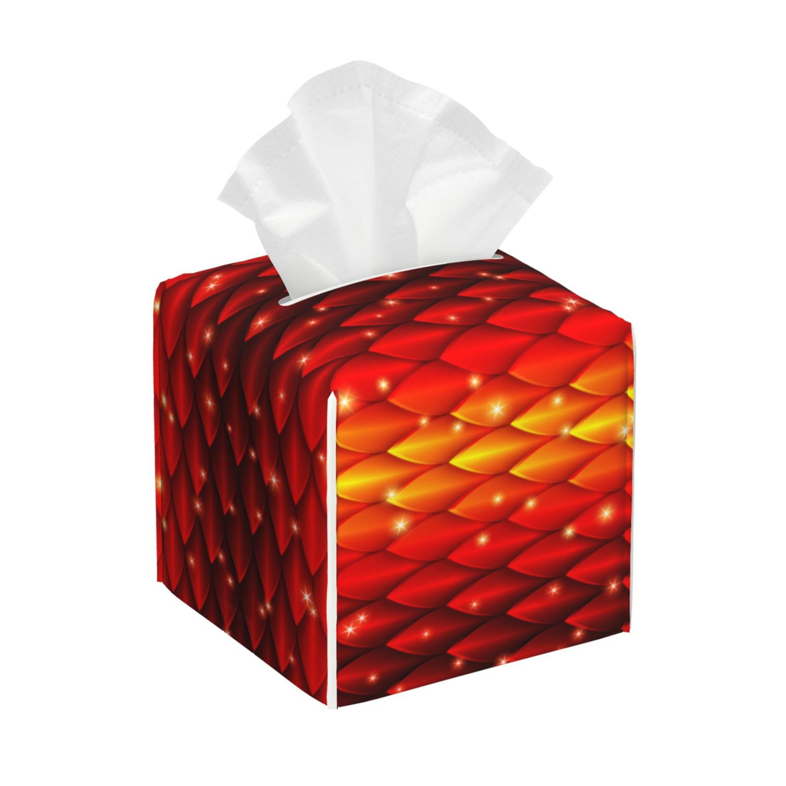 Tissue Box Cover - cool Red Dragon Skin scale Modern Square Leather ...