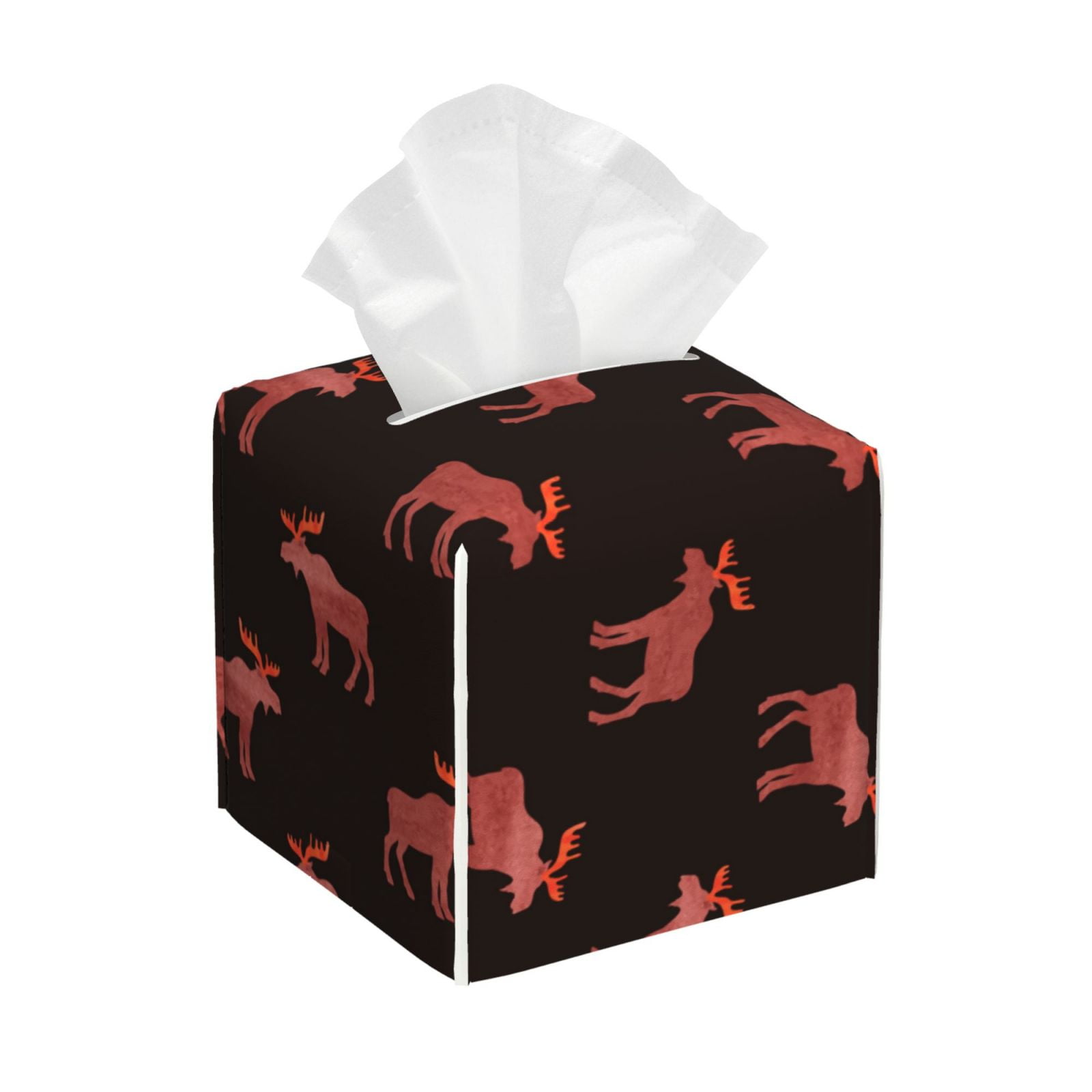 Tissue Box Cover cool elk moose vintage black Tissues Boxes Holder ...