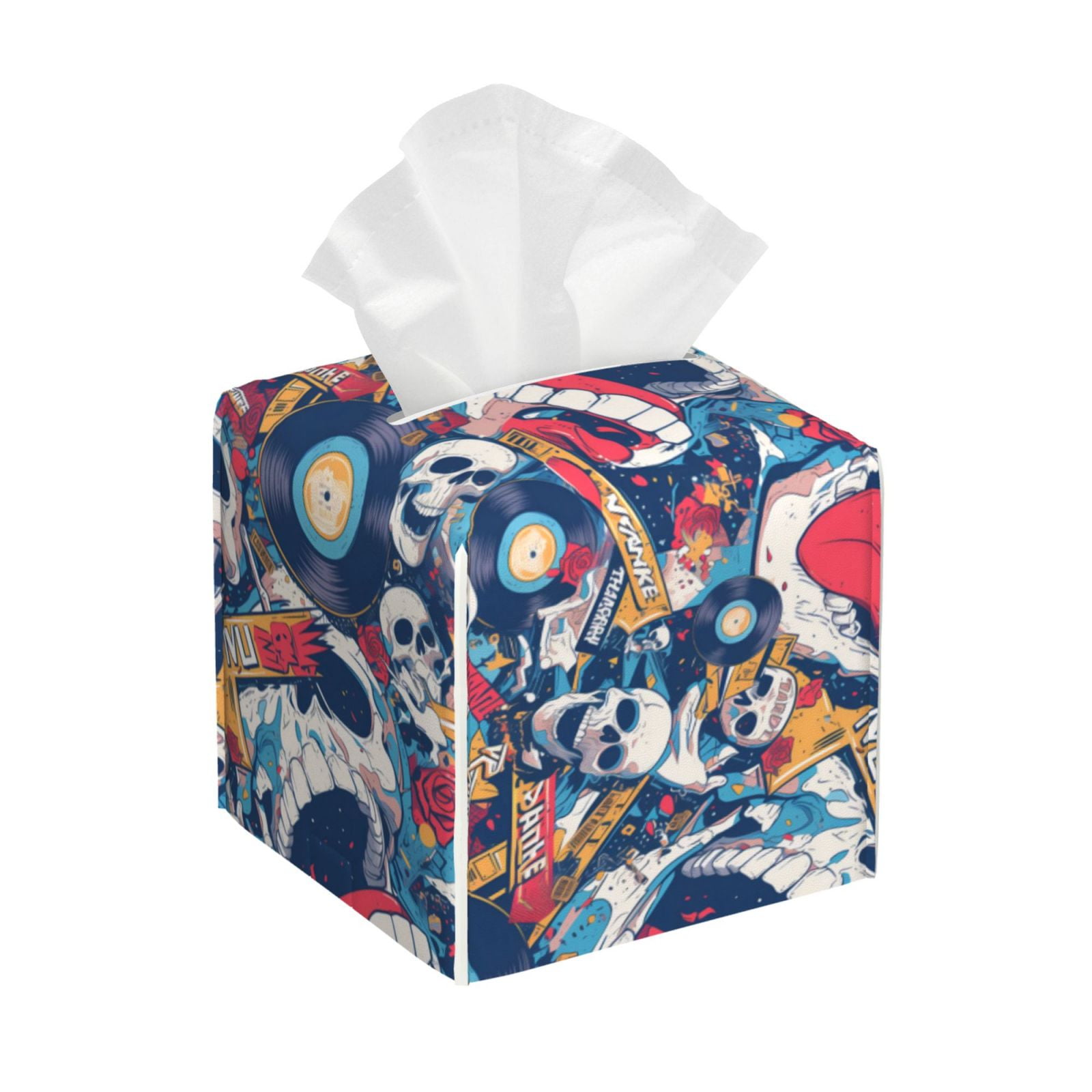 Tissue Box Cover cool rock Skull Tissues Boxes Holder Organizer ...