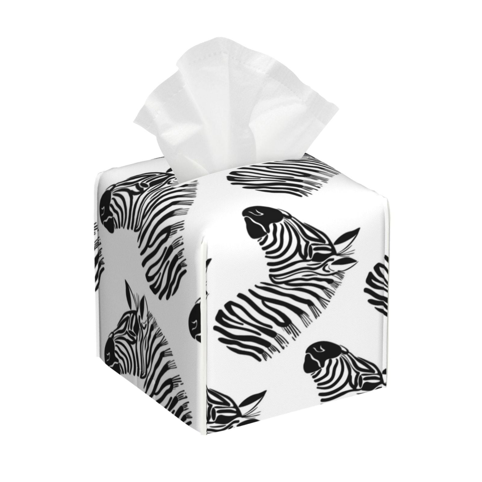 Tissue Box Cover, cool zebra black white Leather Tissue Box Holder ...
