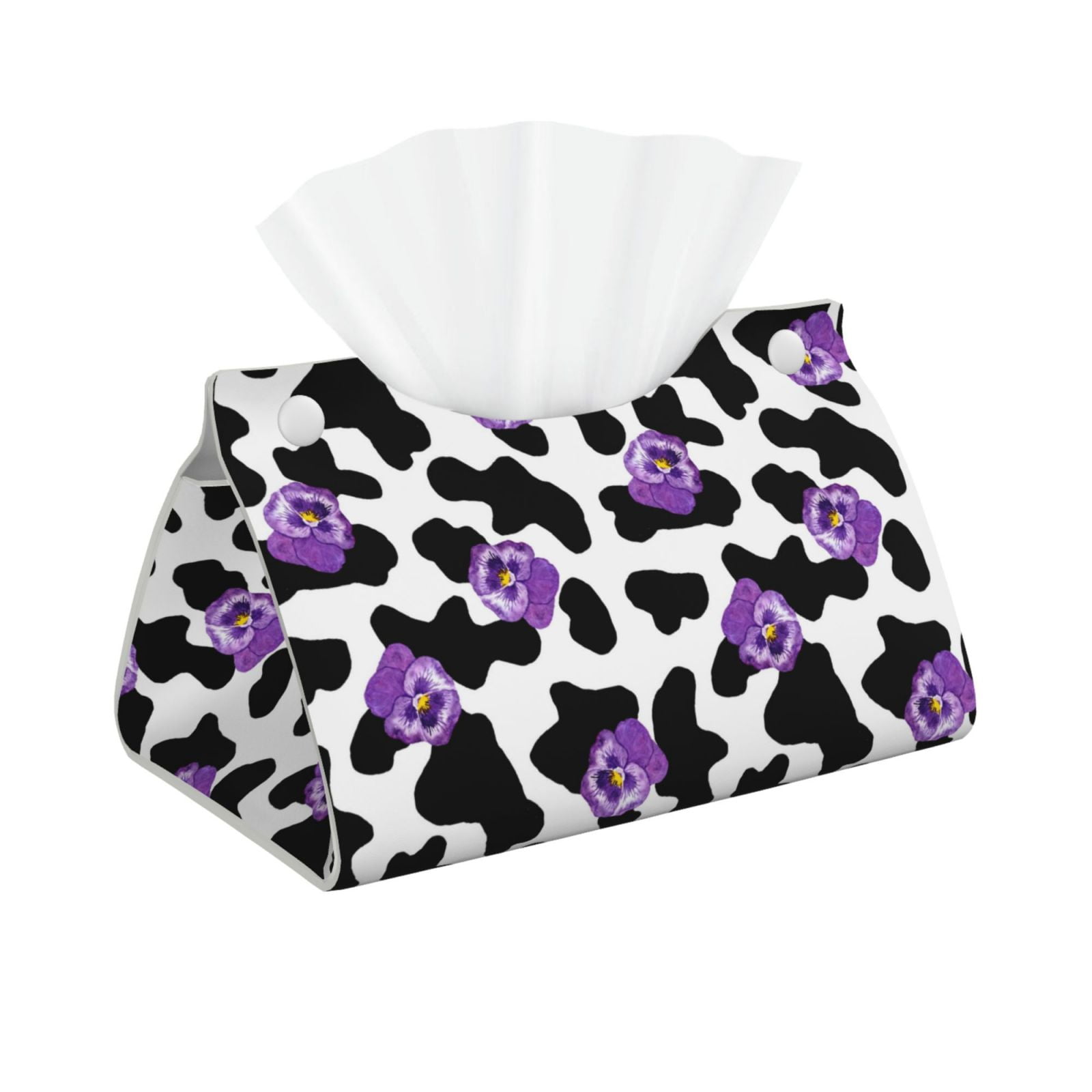 Tissue Box Cover cow print purple violet flower Tissues Boxes Holder ...