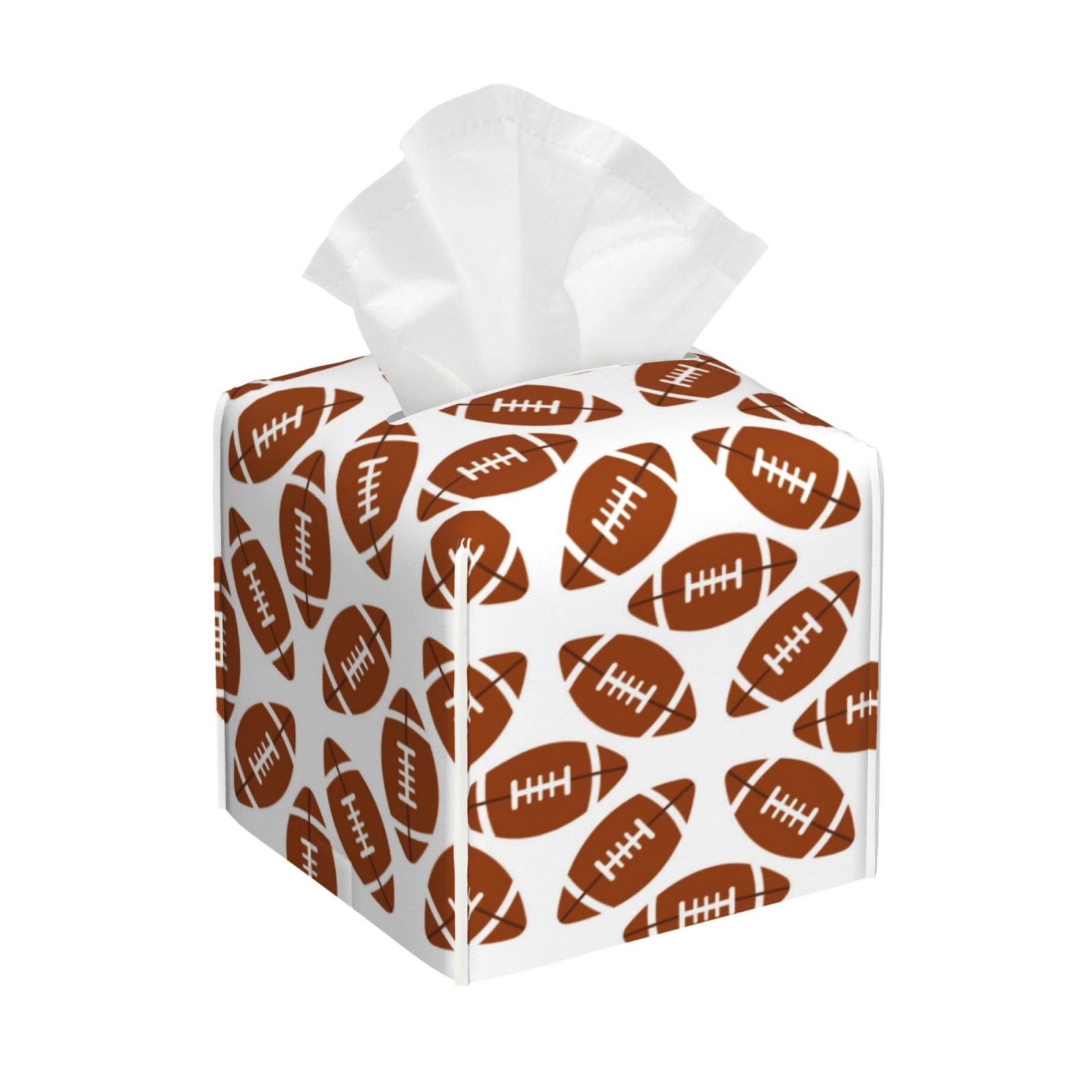 Tissue Box Cover, cute Americal football white Leather Tissue Box ...