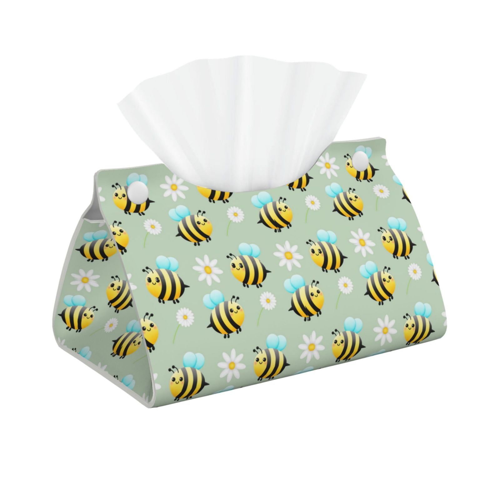 Tissue Box Cover cute Bees daisy flowers green Tissues Boxes Holder ...