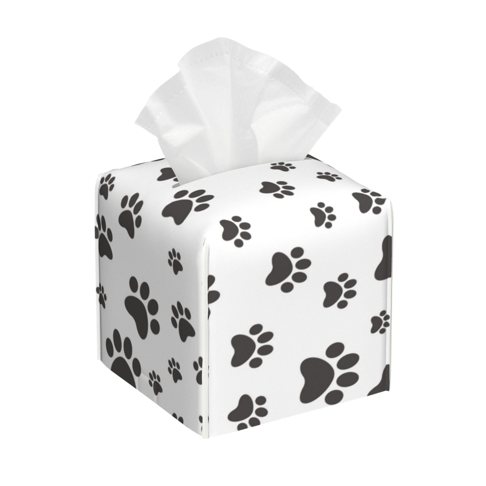 Tissue Box Cover cute Dog paw black white Tissues Boxes Holder ...