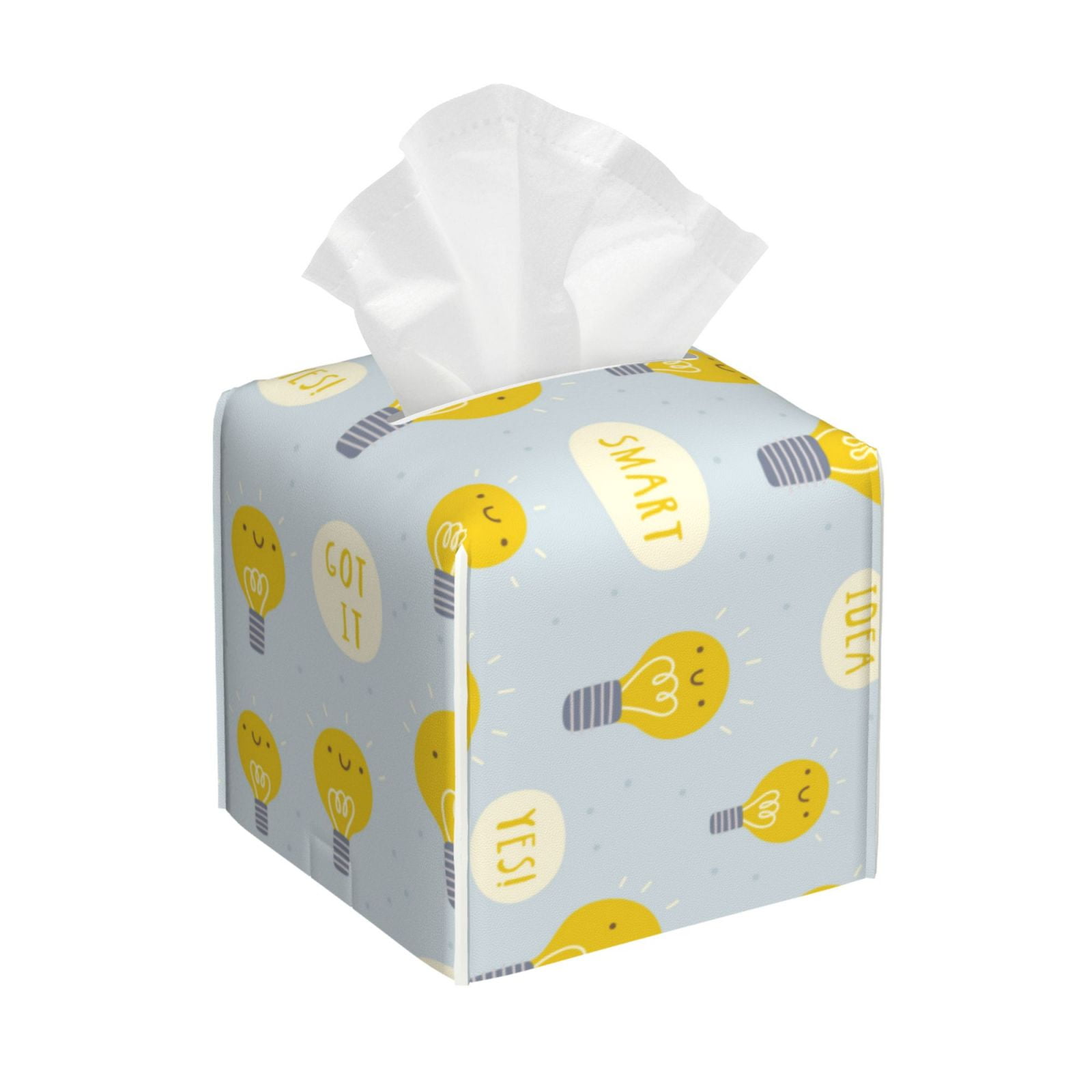 Tissue Box Cover cute Light Bulb Pattern Tissues Boxes Holder Organizer ...