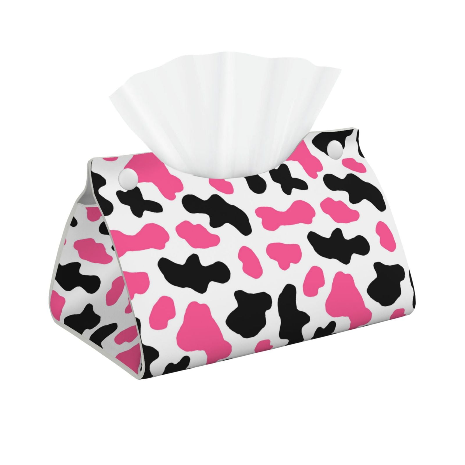 Tissue Box Cover, cute black pink cow print Leather Rectangular Tissue ...