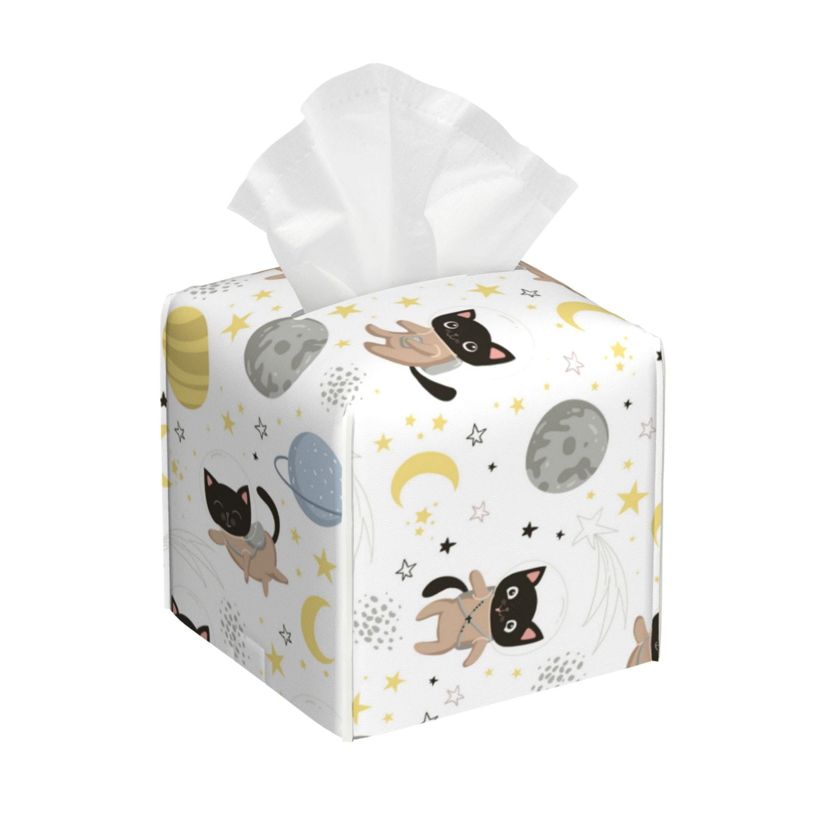Tissue Box Cover cute cat Tissues Boxes Holder Organizer, Leather ...