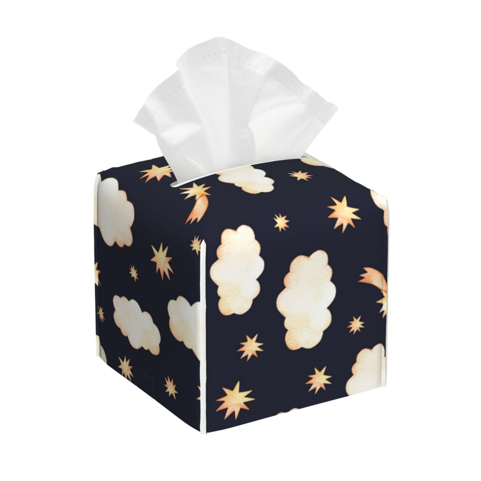 Tissue Box Cover, cute clouds moon stars Starry sky Leather Tissue Box ...