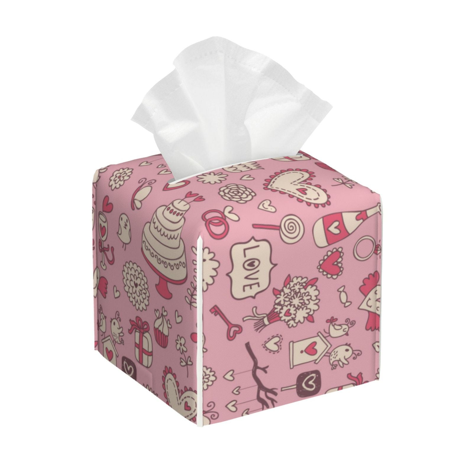 Tissue Box Cover cute love Tissues Boxes Holder Organizer, Leather ...