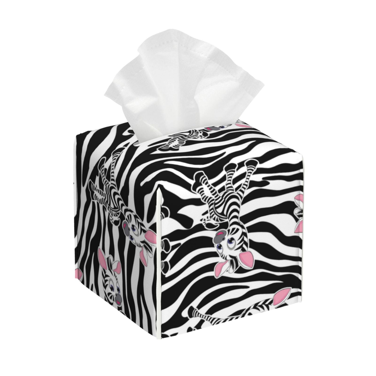 Tissue Box Cover, cute zebra cartoon funny print Leather Tissue Box ...