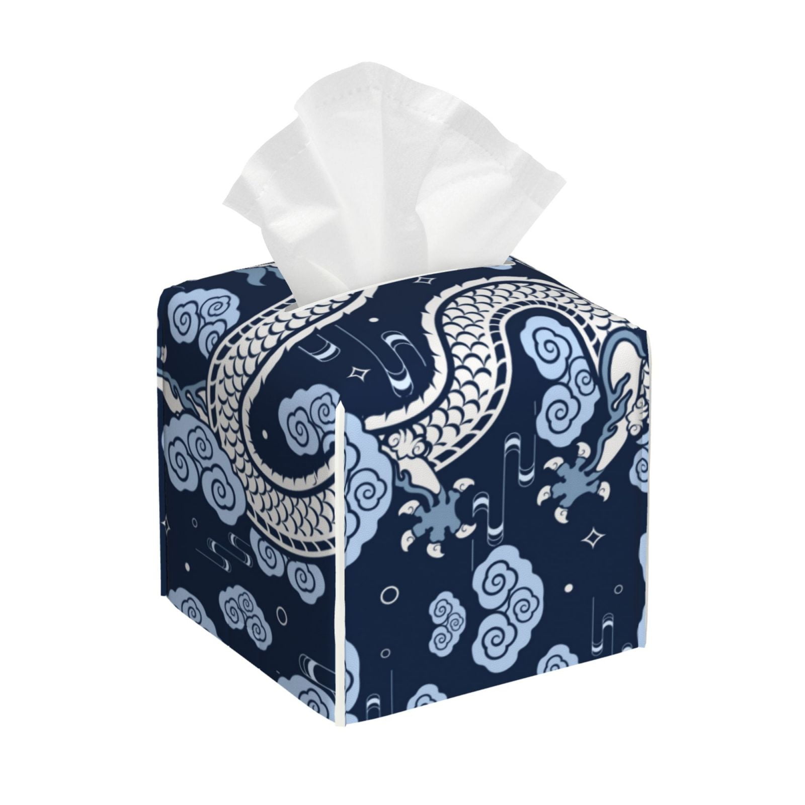 Tissue Box Cover, dragon pattern1 Leather Tissue Box Holder - Tissue ...